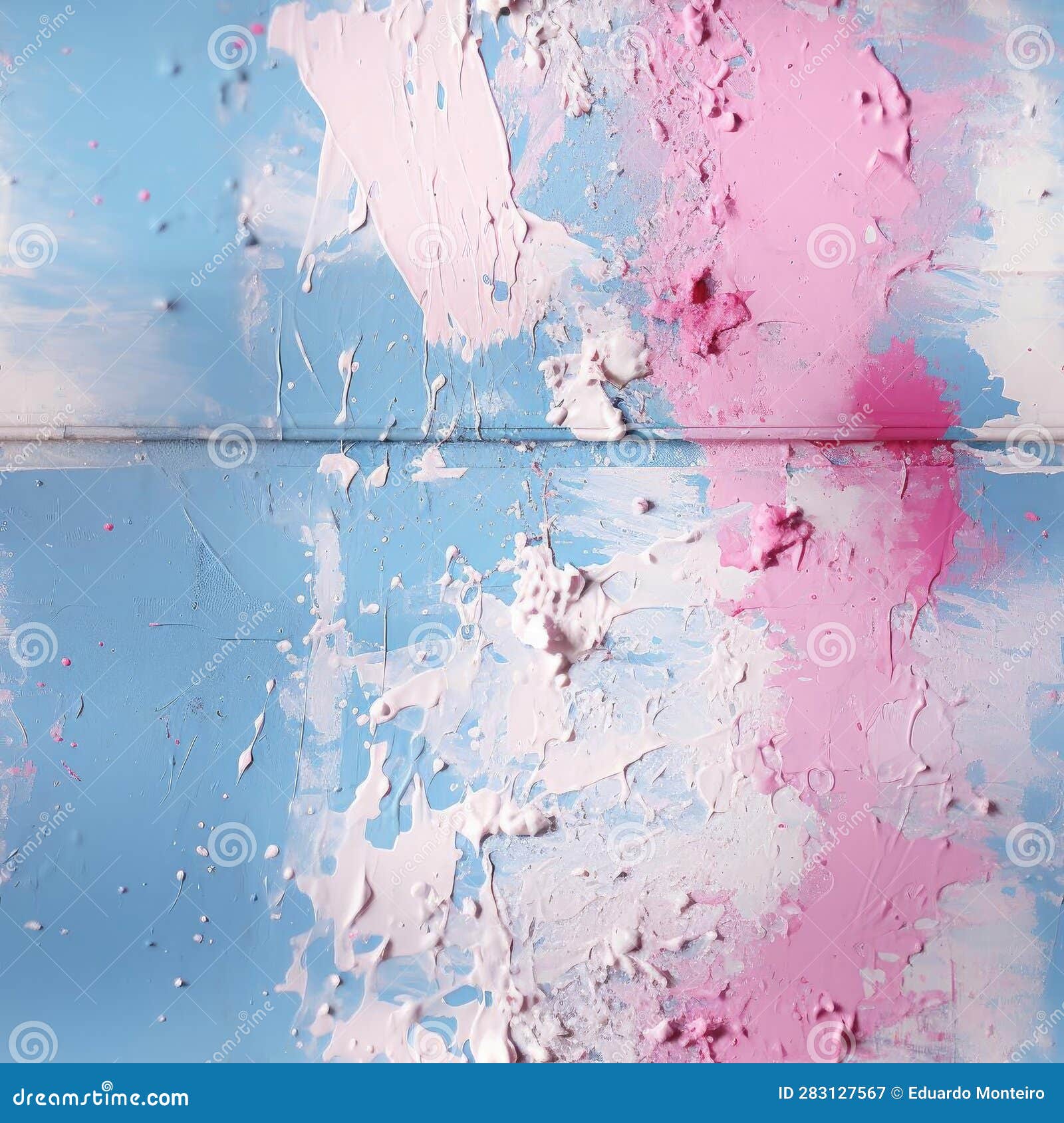 Pink and White Paint Splatter on a Wall with a Mimicked Ruined Effect ...