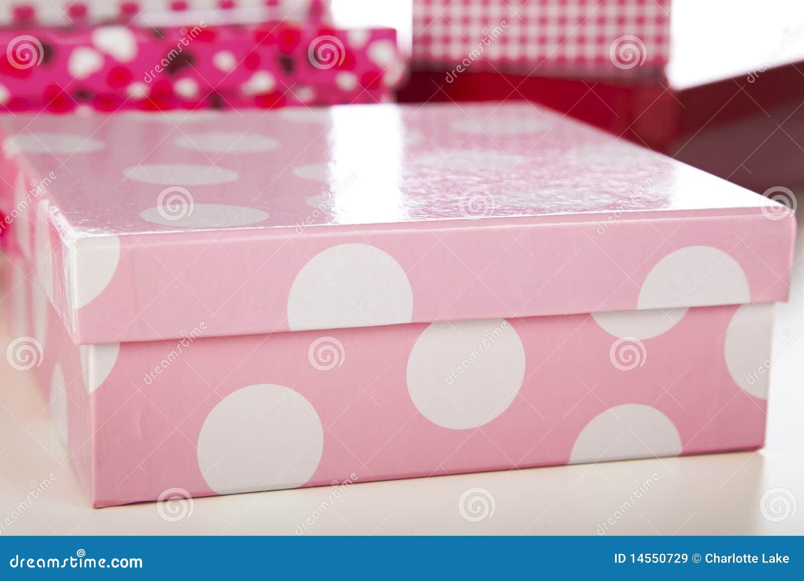 Pink and White Polka Dot Gift Box Stock Image - Image of pink, isolated ...