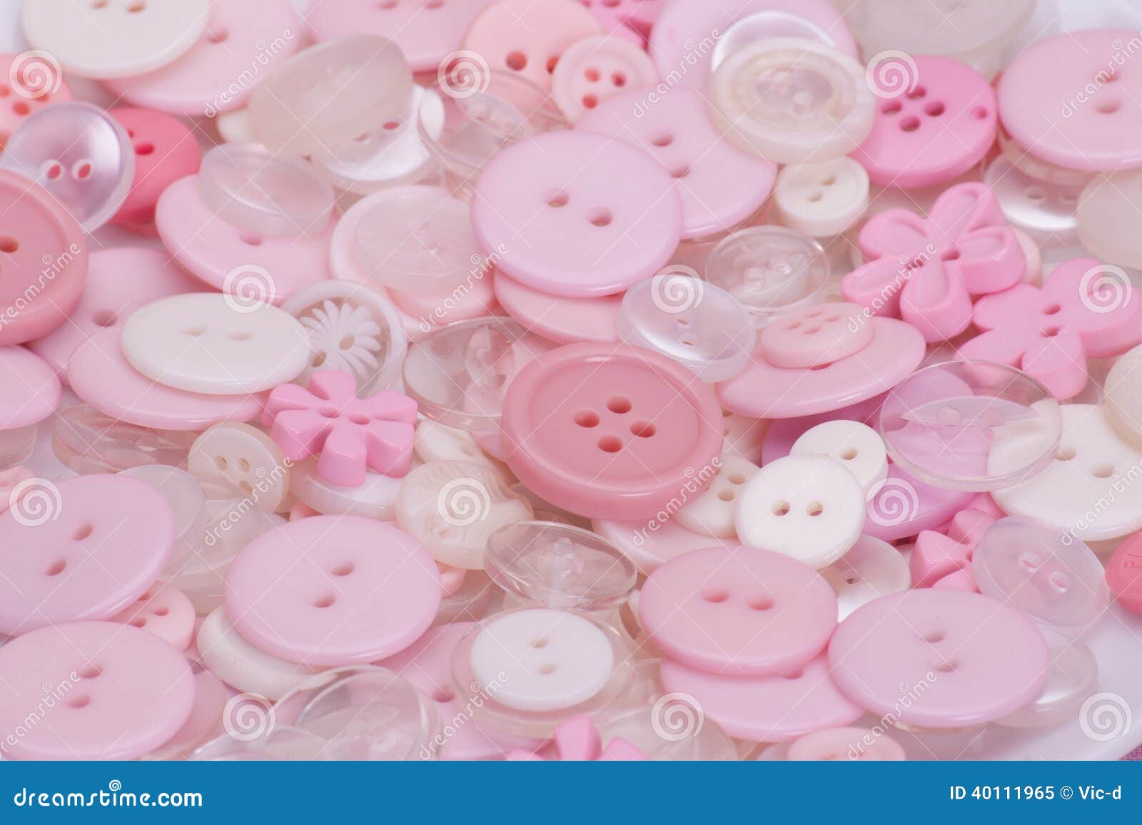Pink, White and Transparent Buttons Stock Image - Image of plastic ...