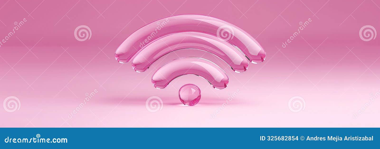 Pink Wifi Symbol Standing on Pink Background Stock Photo - Image of ...
