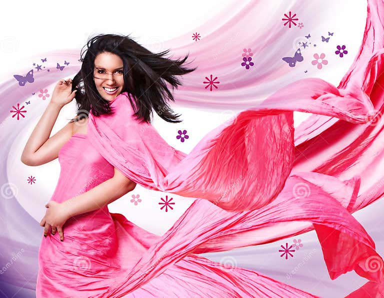 Pink wind 1 stock image. Image of moving, female, perfect - 15031745