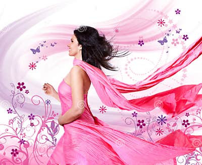 Pink wind 3 stock image. Image of alone, green, enjoying - 15031801