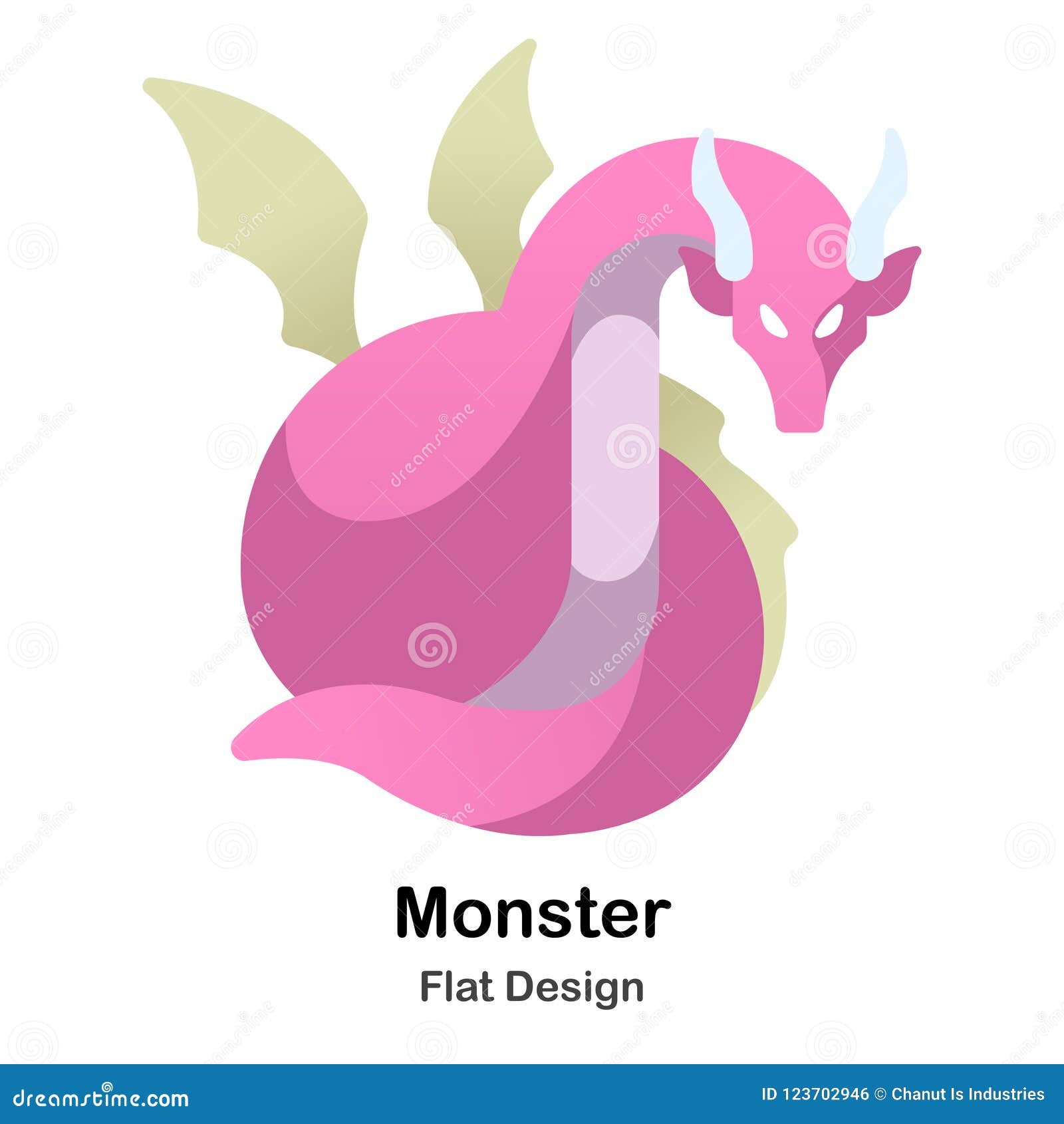 Monster Flat Icon stock vector. Illustration of flying - 123702946