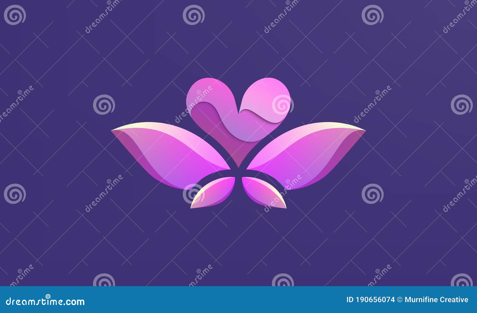 A Pink Winged Heart in Flight Logo Design Stock Vector - Illustration ...
