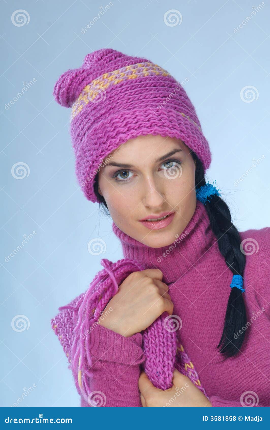 Pink winter stock photo. Image of attractive, christmas - 3581858