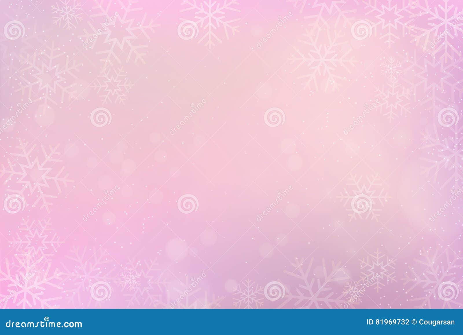 Pink Winter Paper Background with Snowflake Border Stock Vector ...
