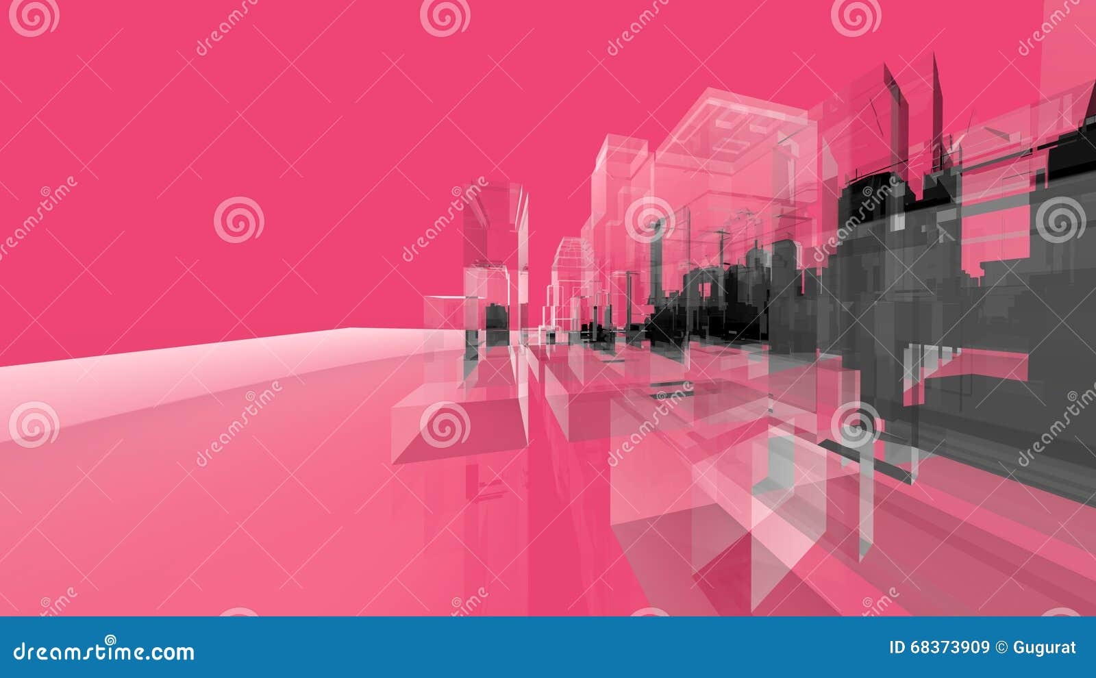 Pink Wireframe Architecture Creativity Concepts Stock Illustration ...