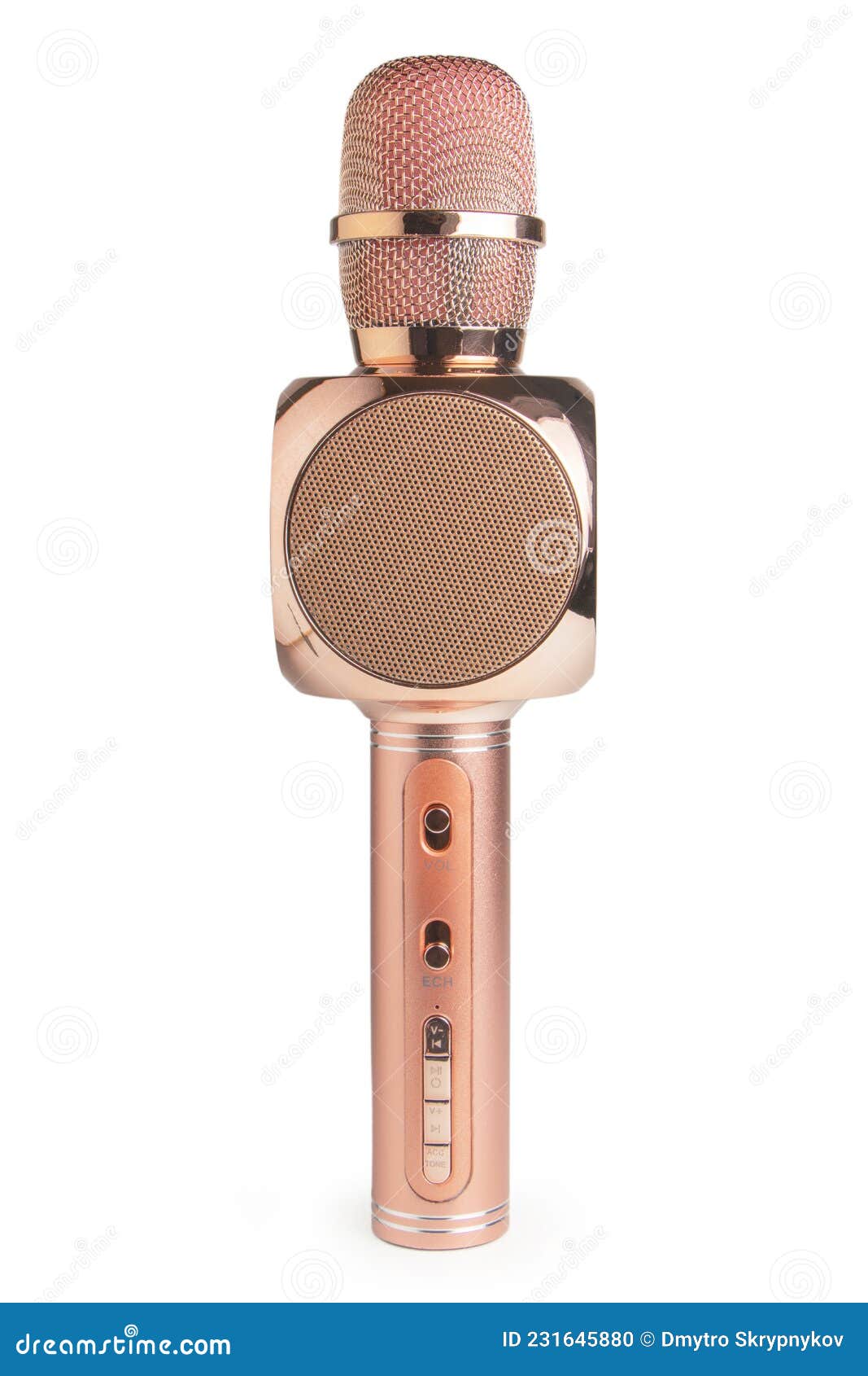 Pink Wireless Microphone Isolated on White Background Stock Photo ...