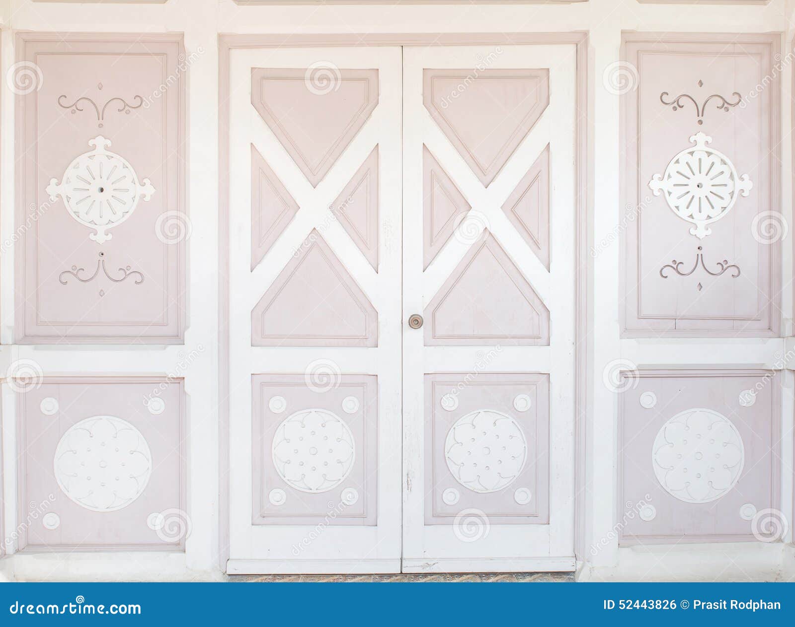 Pink Wood Classic Door with Pattern Stock Photo - Image of element ...