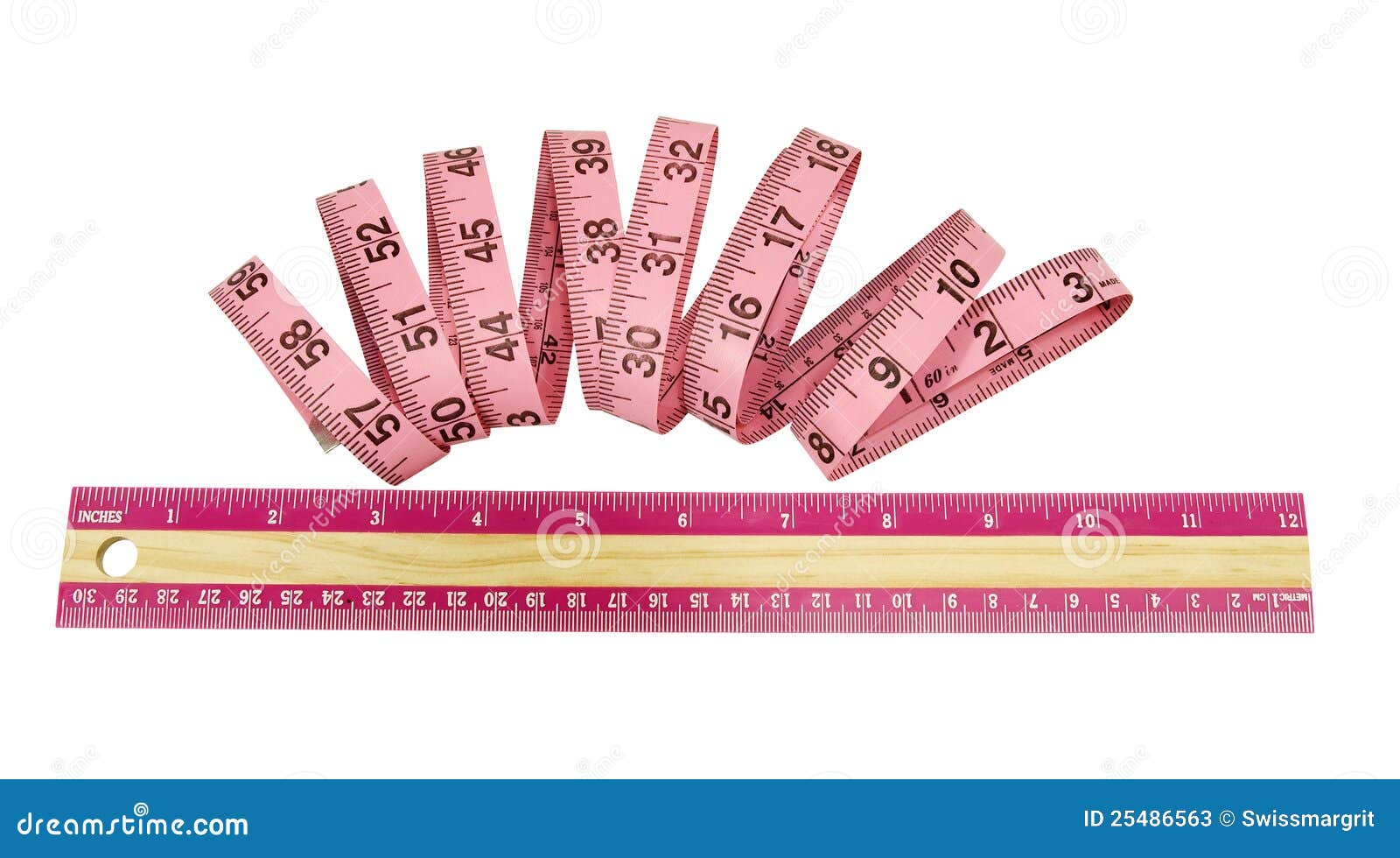 Pink Wood And Plastic Rulers Stock Image - Image of instrument, metric ...