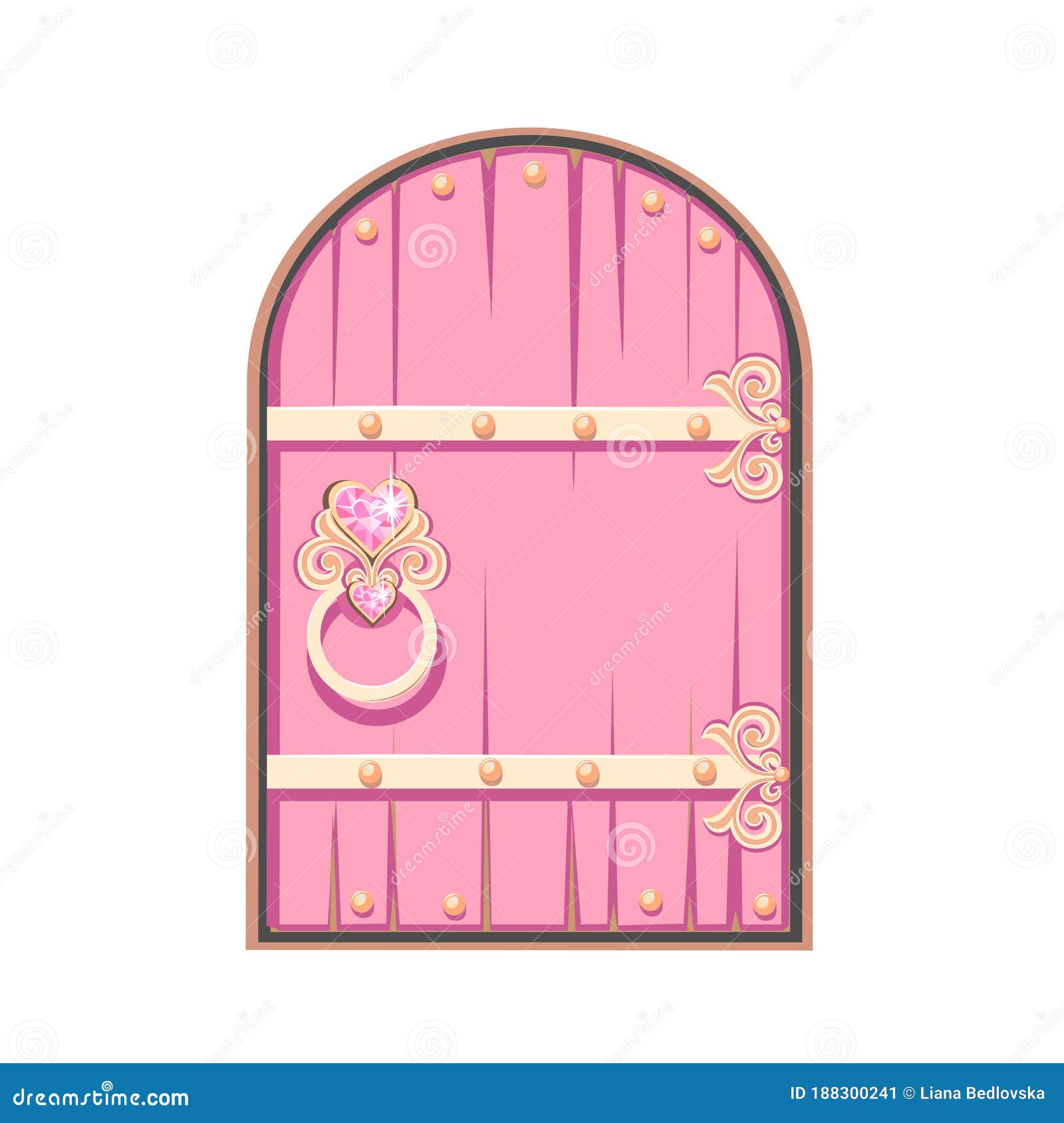 Fairytale Pink Door of a Beautiful Princess Stock Vector - Illustration ...