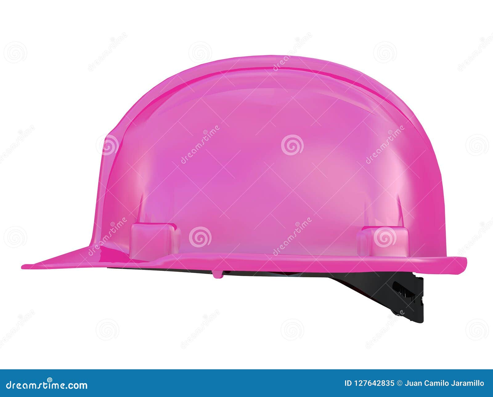 Pink Worker Helmet of a Construction Site on a White Background 3d ...