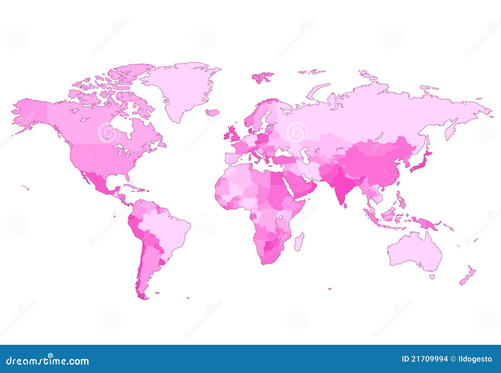 Pink World Map with Countries Stock Vector - Illustration of pink ...