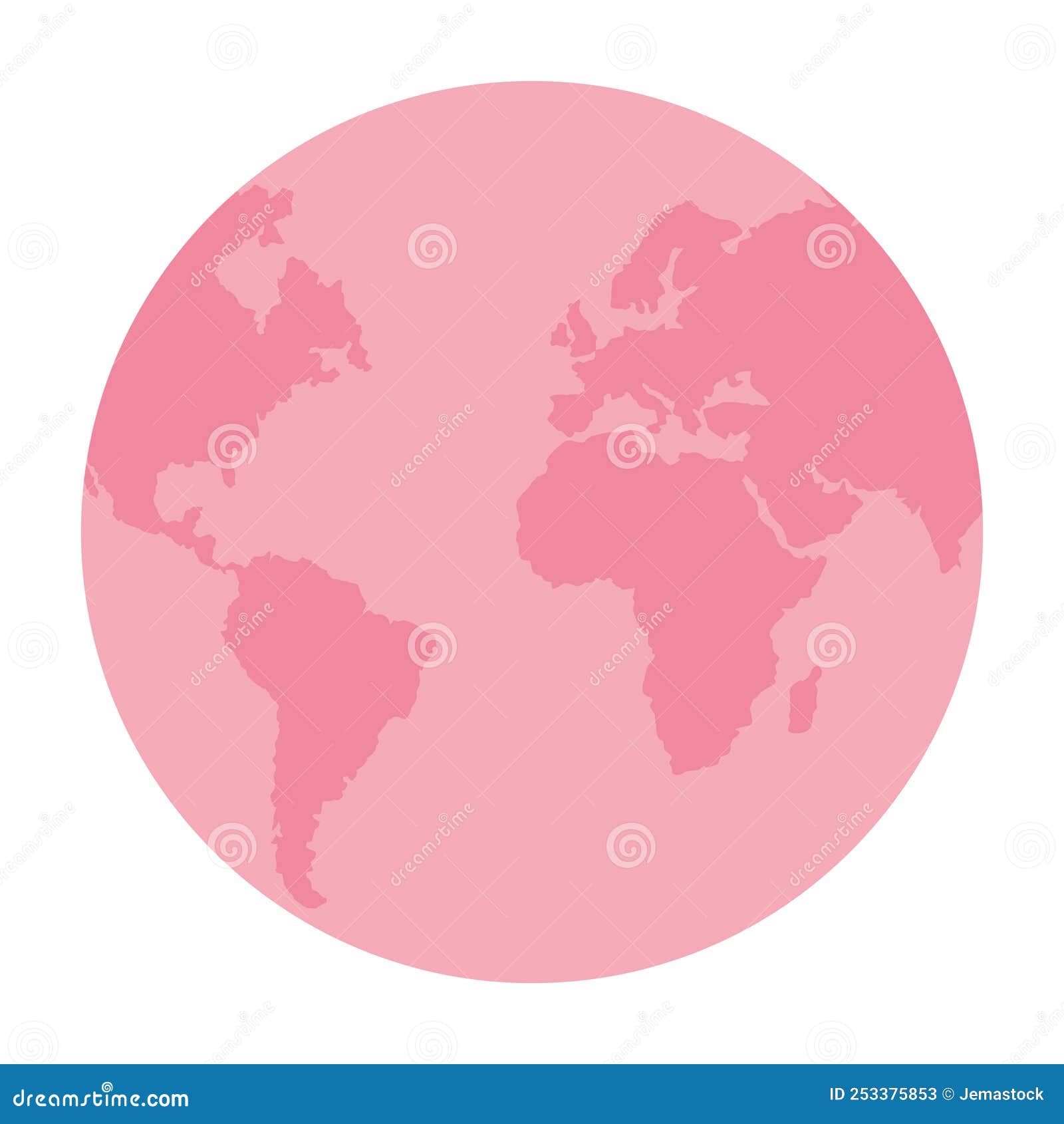 Pink world planet earth stock vector. Illustration of countries - 253375853