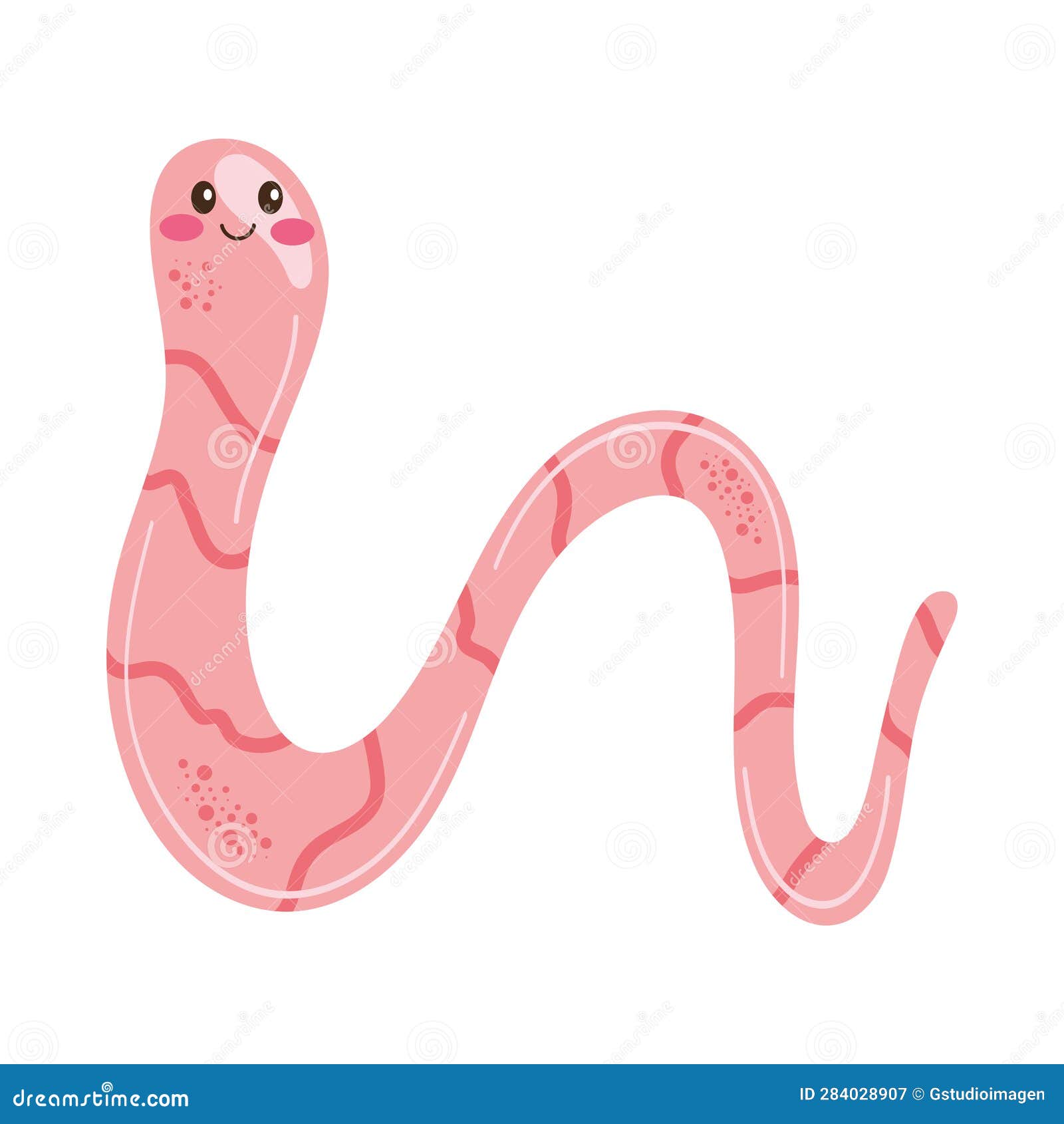 Pink worm animal stock vector. Illustration of pink - 284028907