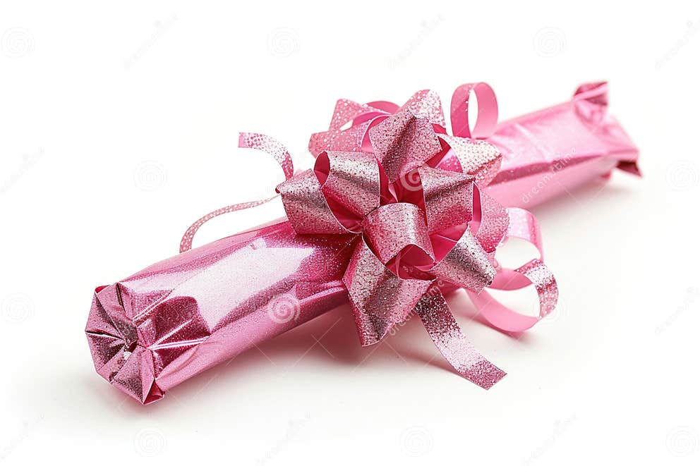 A Pink Wrapped Gift with a Bow, Perfect for Various Occasions Stock ...