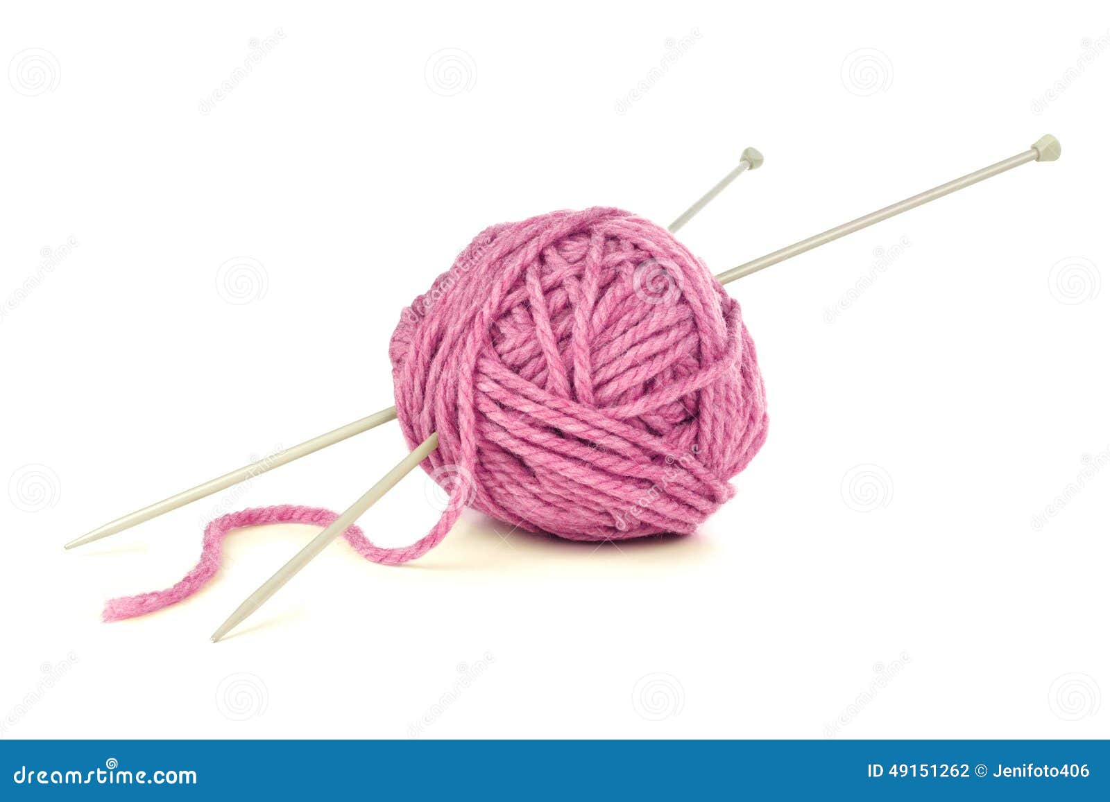 Pink Yarn with Knitting Needles Stock Photo - Image of traditional ...