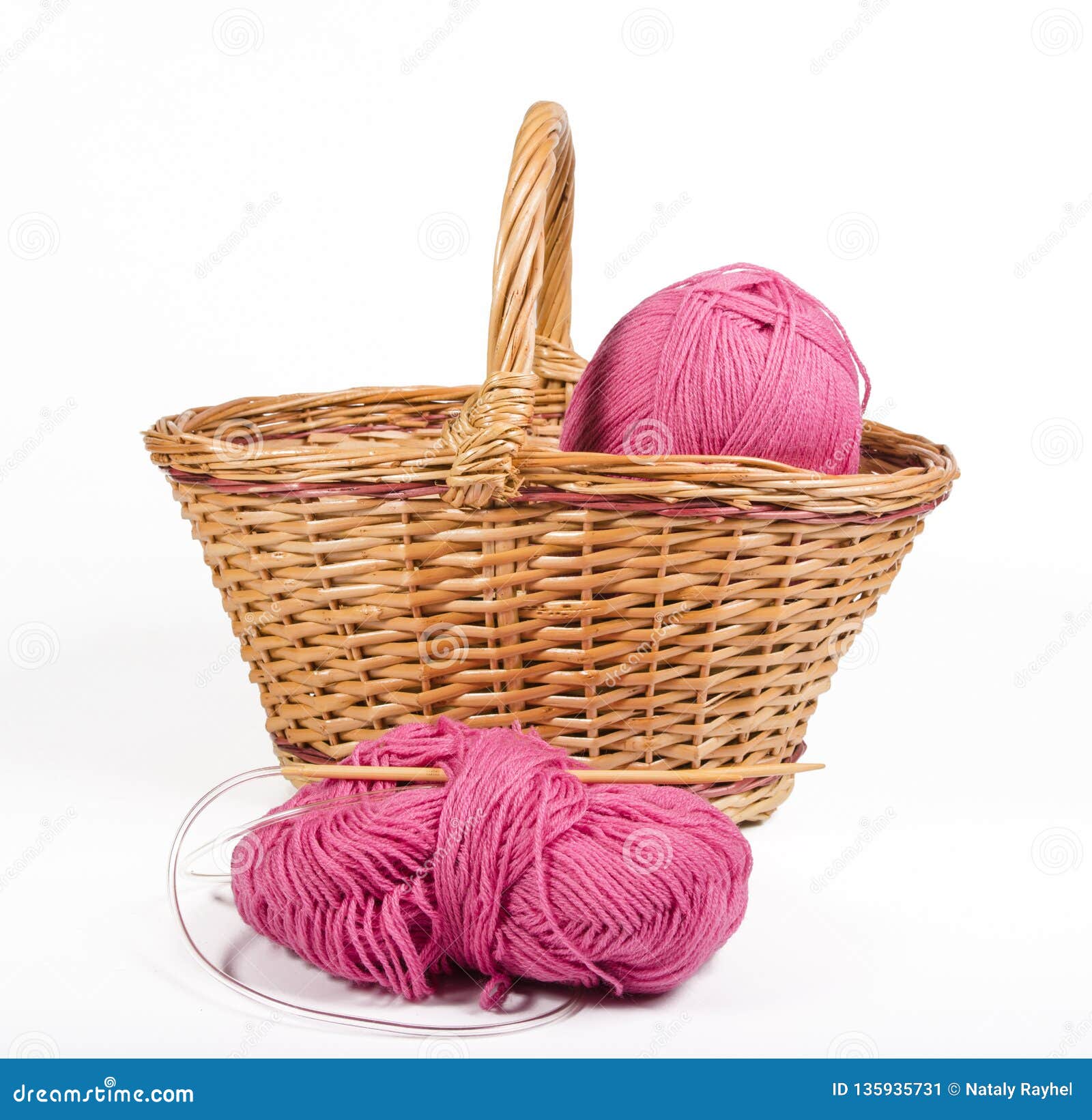 Yarn in basket stock image. Image of design, hobby, hook - 135935731