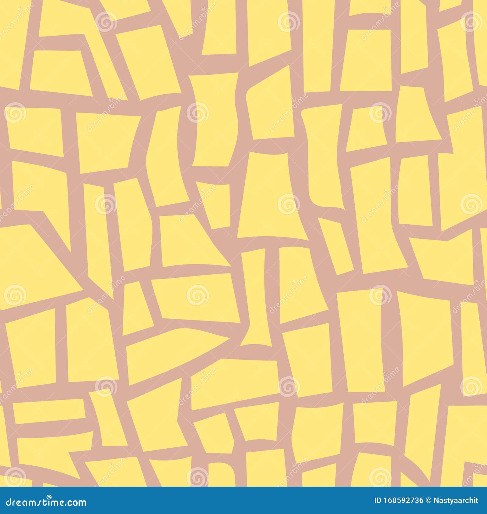 Pink and Yellow Abstract Seamless Pattern, Vector, Soft Colored ...