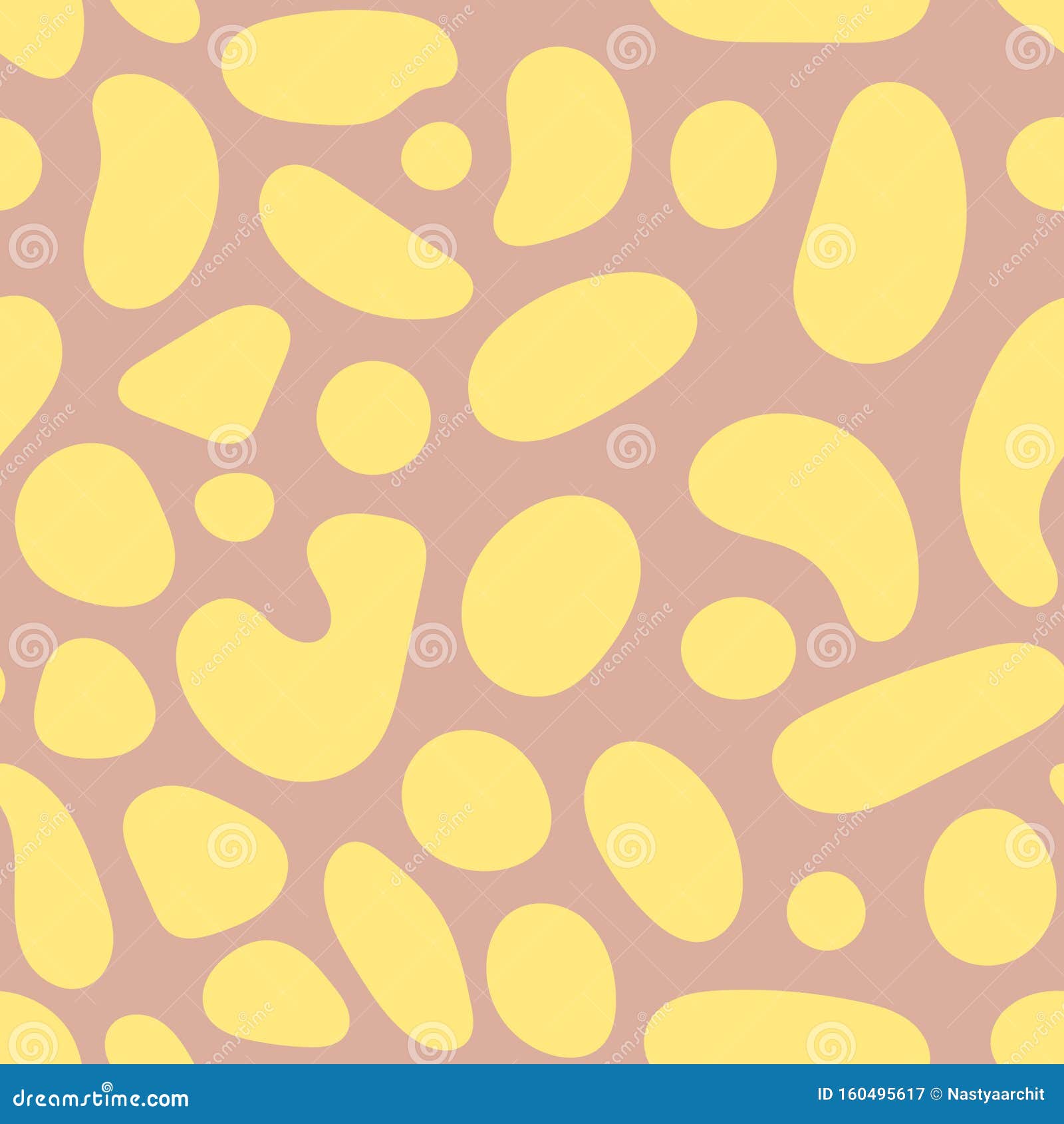 Pink and Yellow Abstract Seamless Pattern, Vector, Soft Colored ...