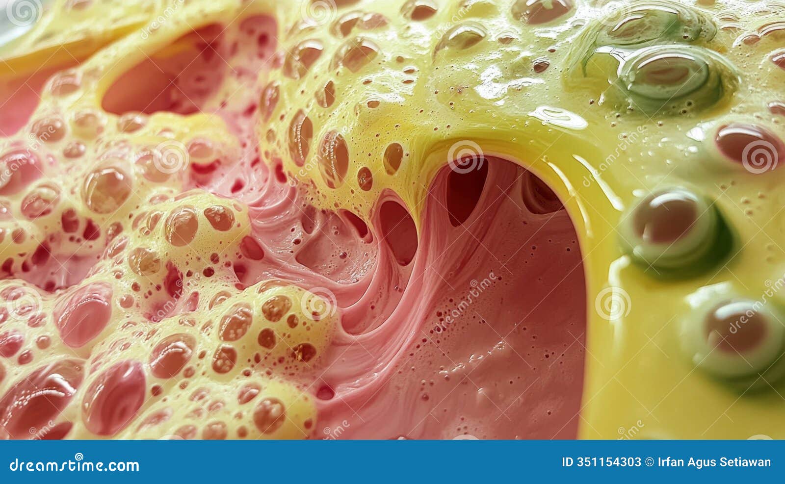 Pink and Yellow Bubbly Gooey Substance Texture Stock Illustration ...