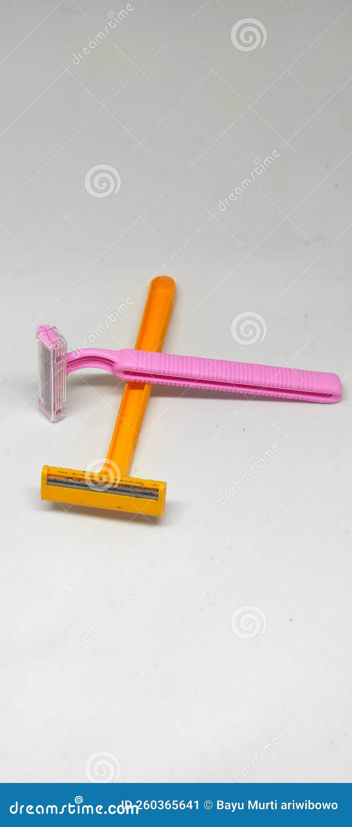 Pink and Yellow Disposable Razor for Shaving Mustache, Razor with White ...