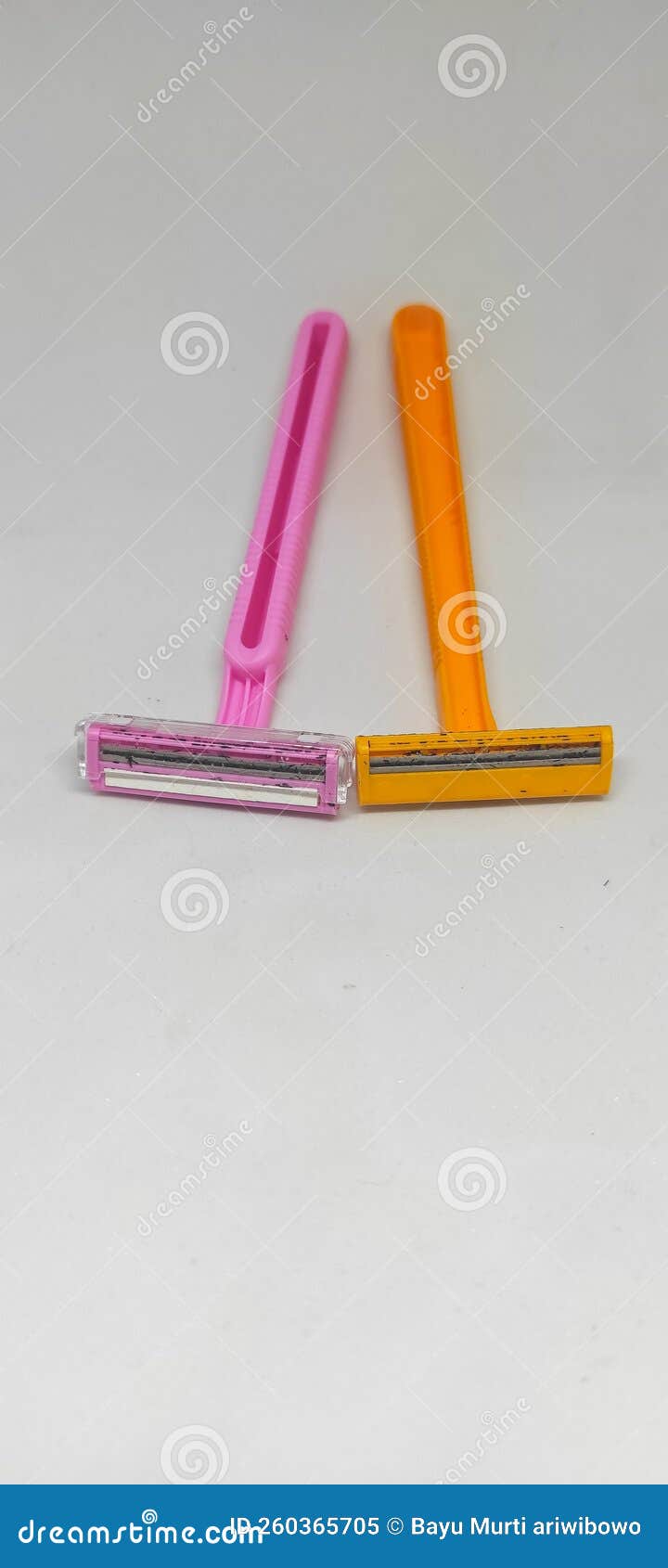 Pink and Yellow Disposable Razor for Shaving Mustache, Razor with White ...