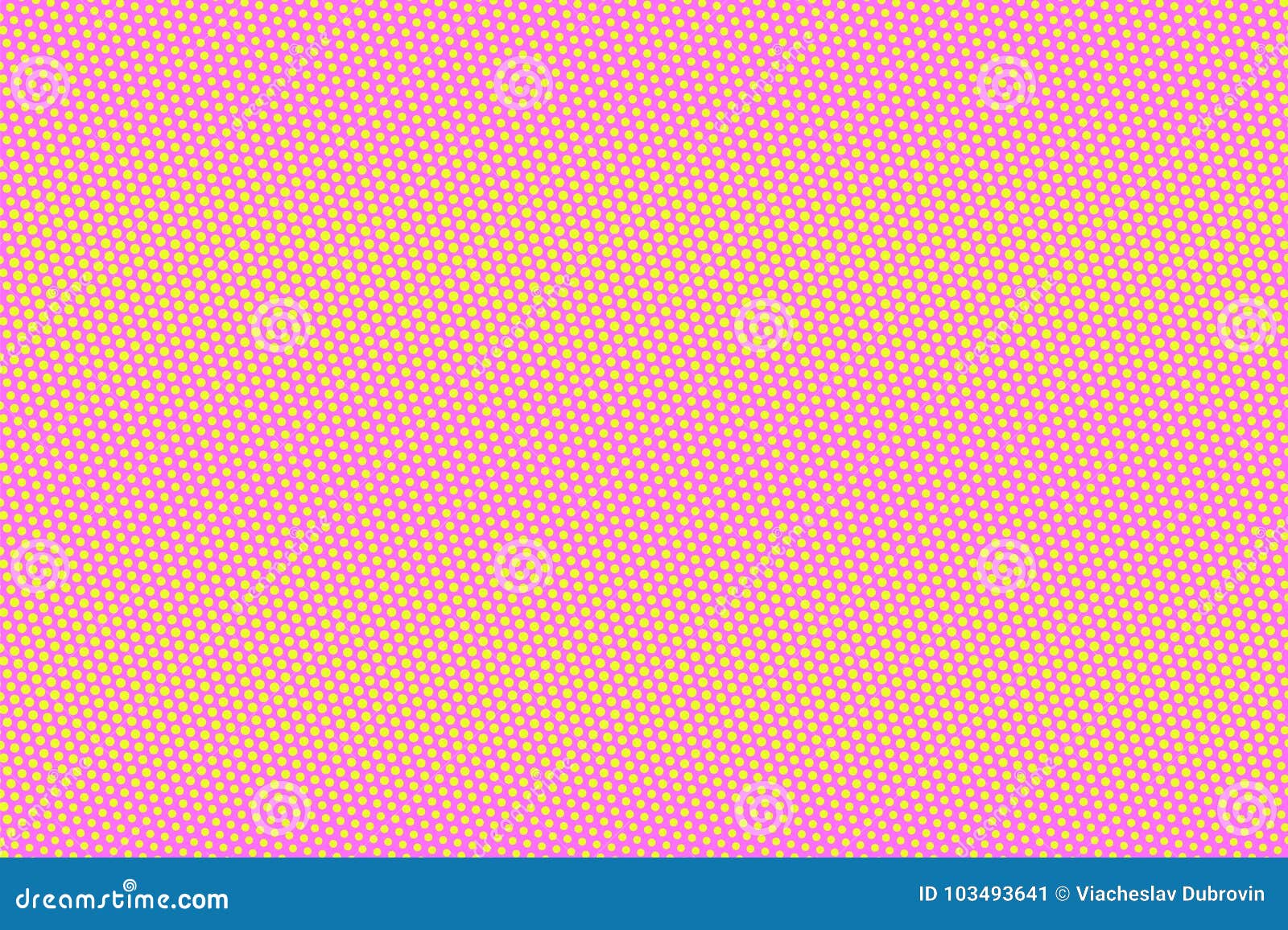 Pink Yellow Dotted Halftone Background. Horizontal Gradient Halftone ...