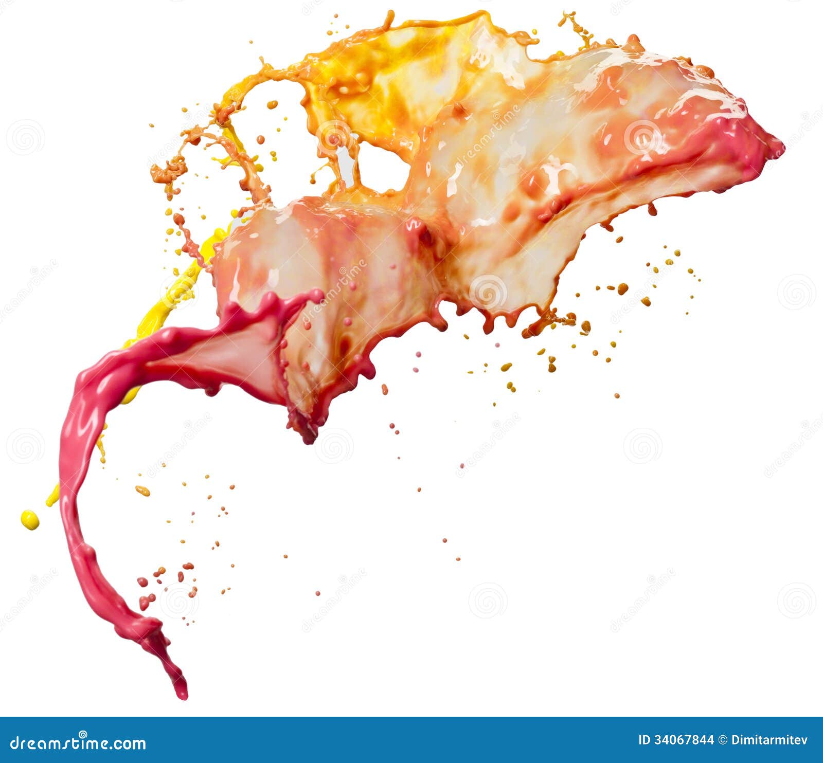Pink and Yellow Mixed Splash Stock Photo - Image of flow, calcium: 34067844