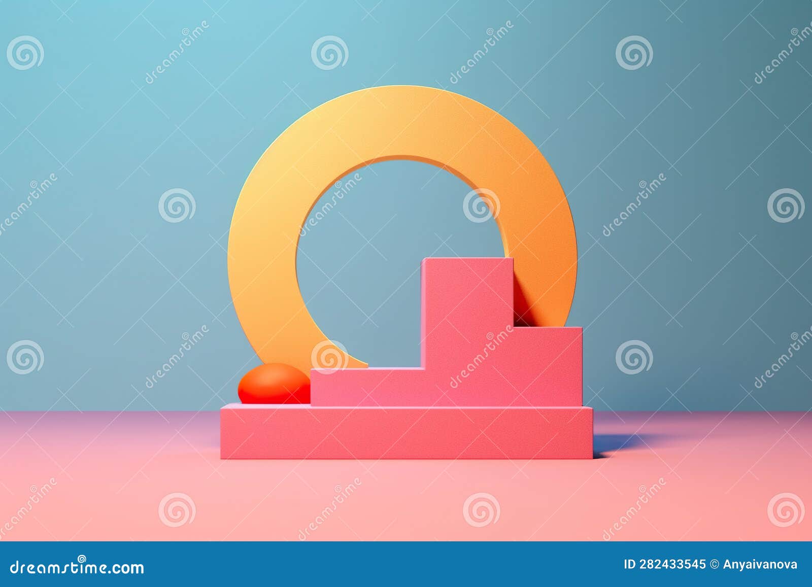 A Pink and Yellow Object on a Pink Surface. Generative AI Image. Stock ...