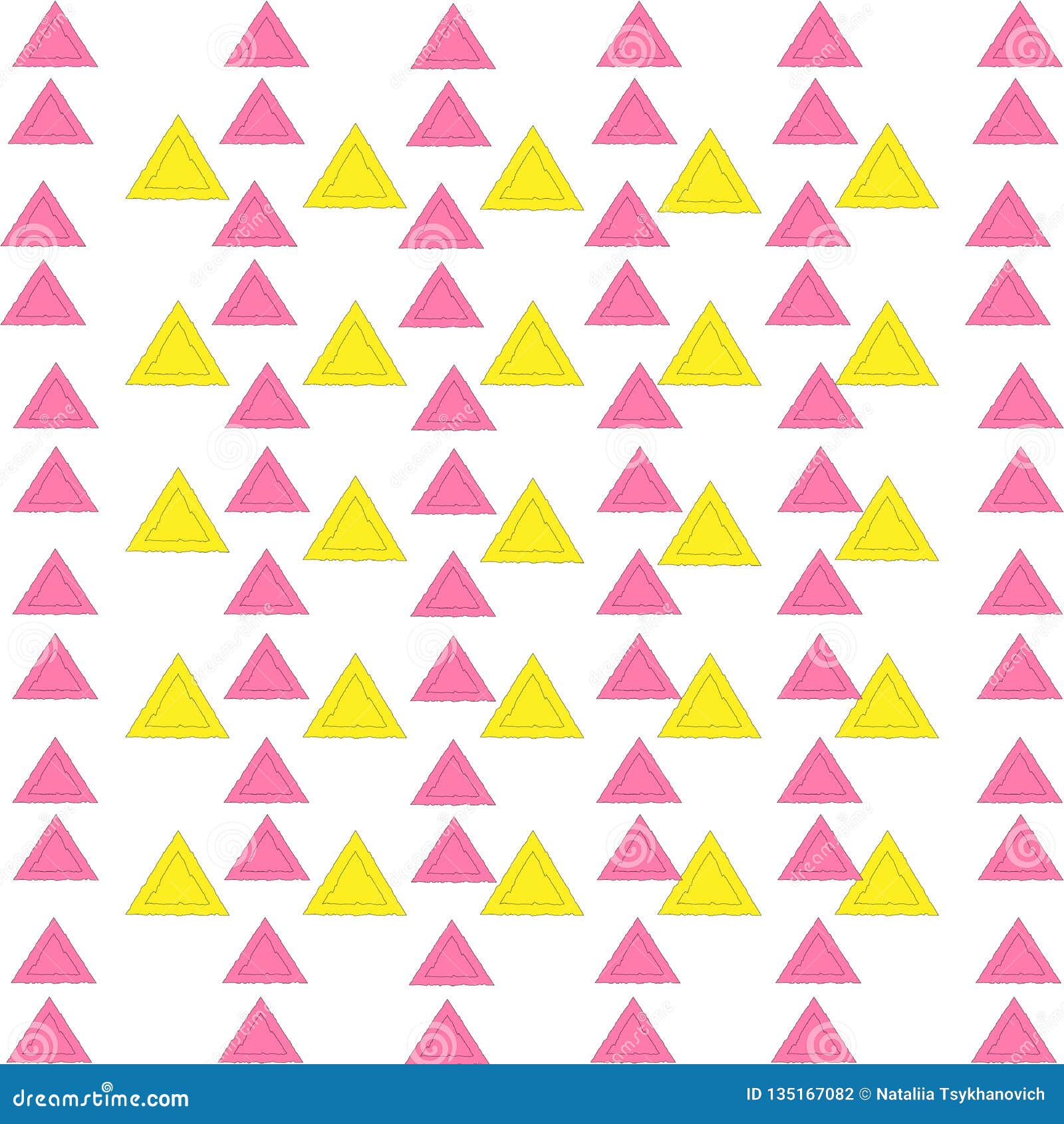 Pink Yellow Triangles Geometric Background Bright Pattern Stock Vector ...