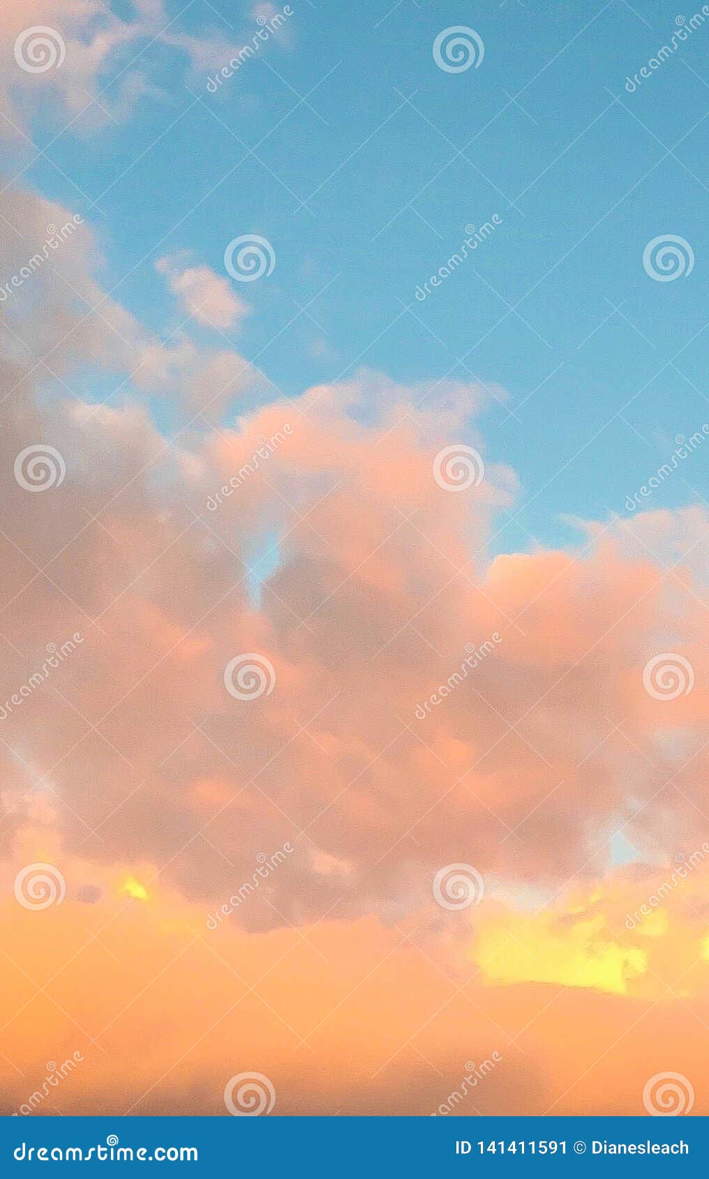 Pink, Yellow, and Turquoise Clouds at Sunset Stock Image - Image of ...