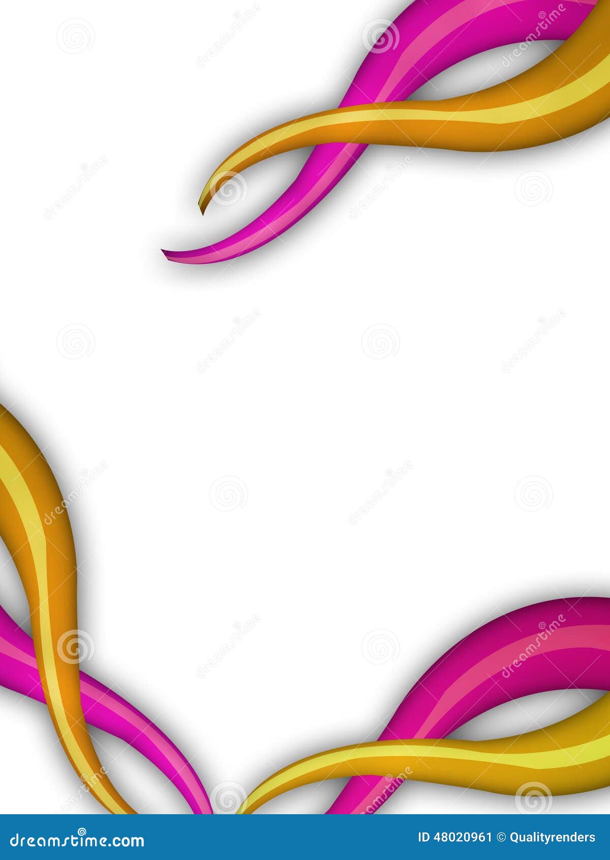 Pink and Yellow Waves, Abstract Background Stock Illustration ...