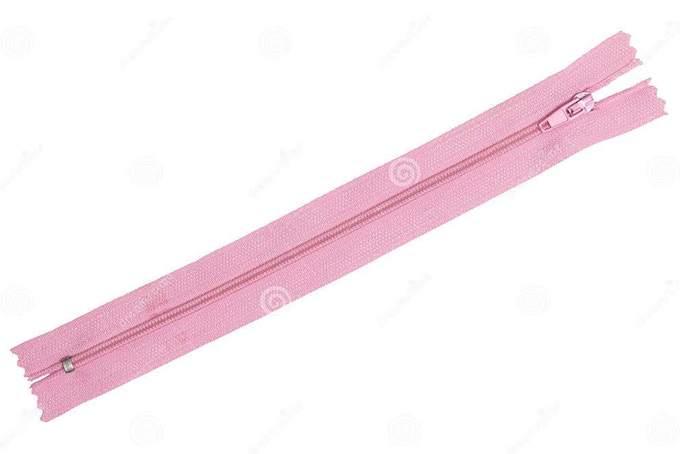 Pink Zipper on White Background. Stock Image - Image of open, white ...