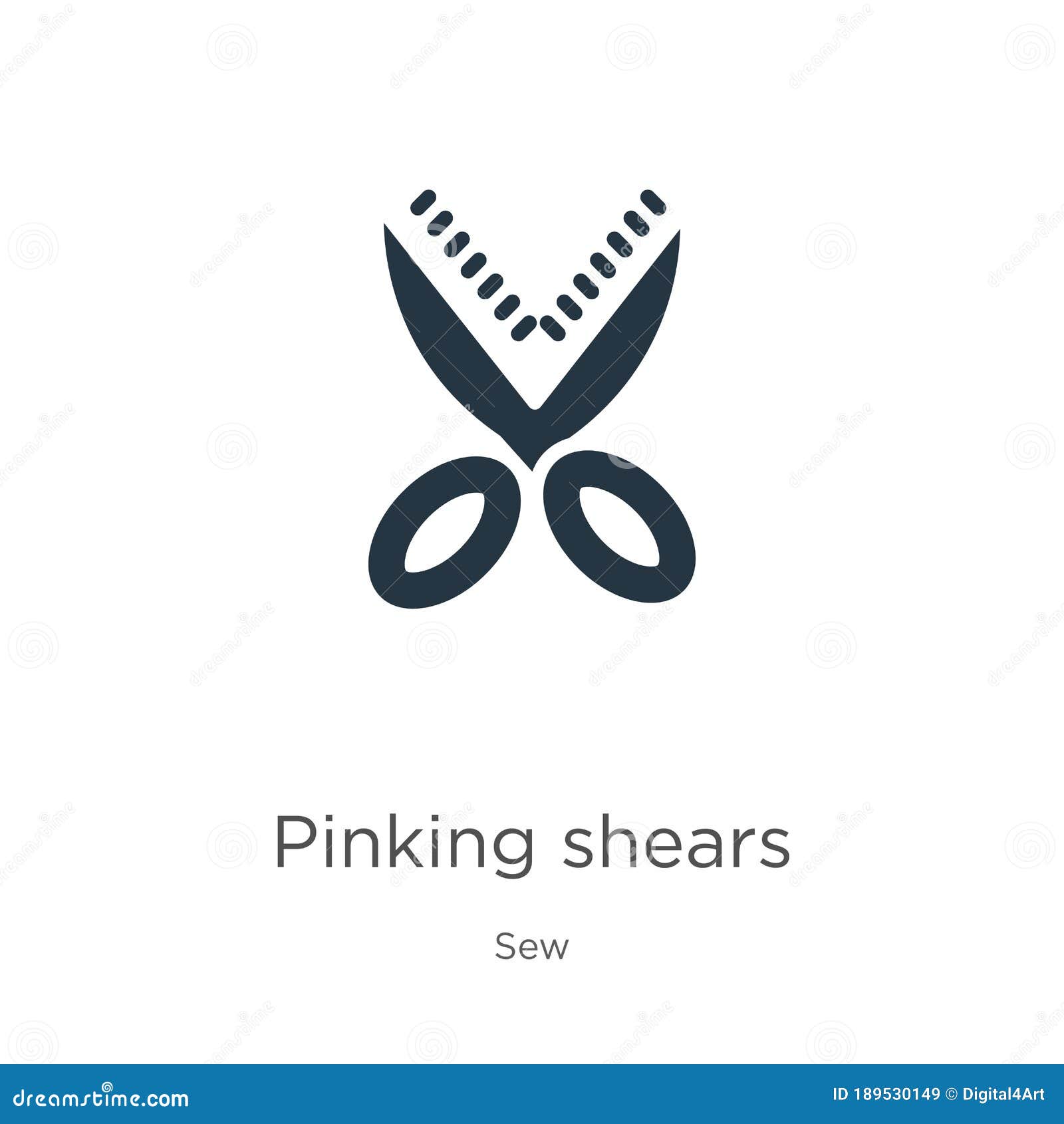 Pinking Shears Icon Vector Trendy Flat Pinking Shears Icon From Sew