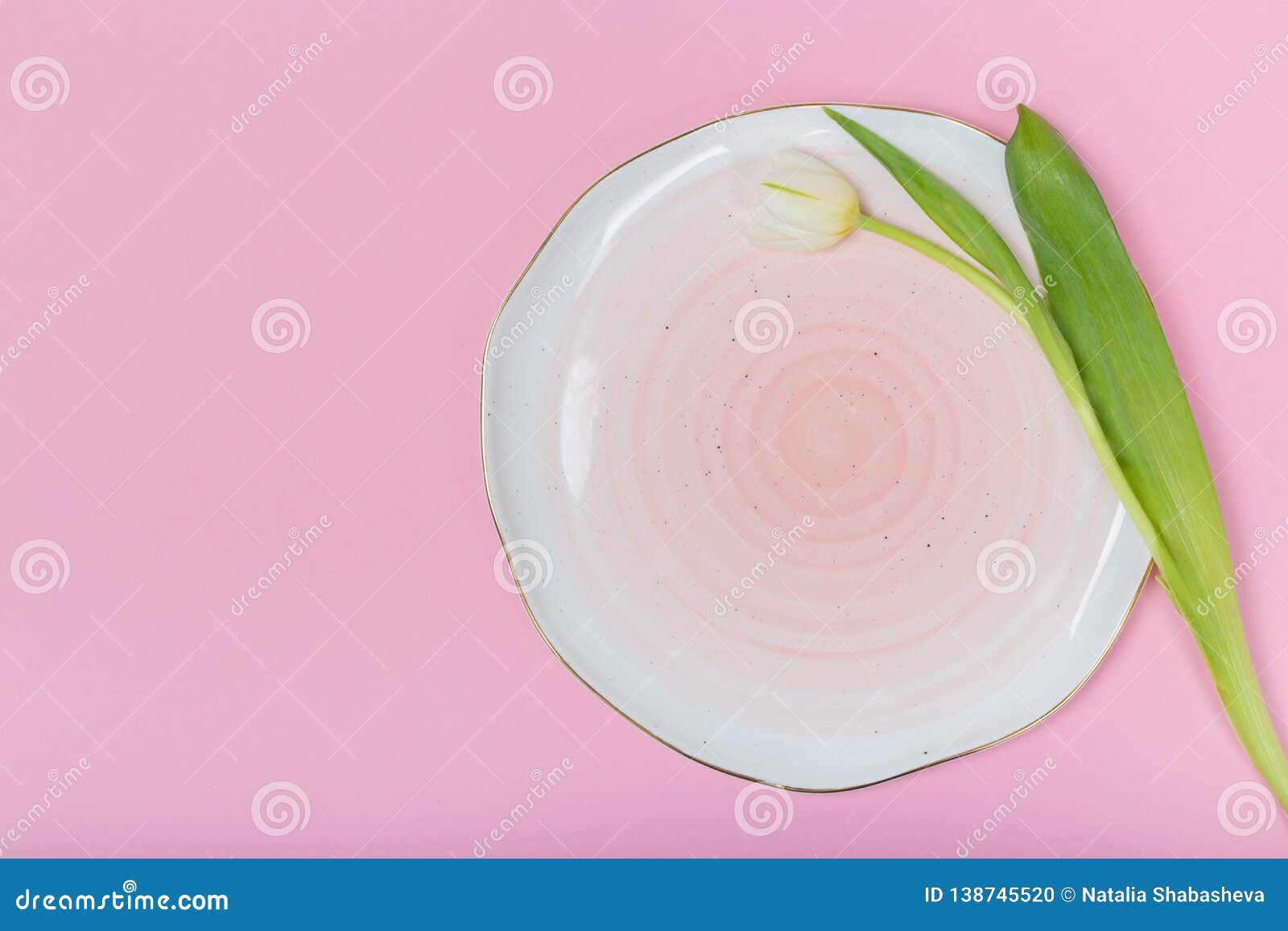 Pinks Ceramic Plates on Pink Background Stock Photo - Image of blank ...