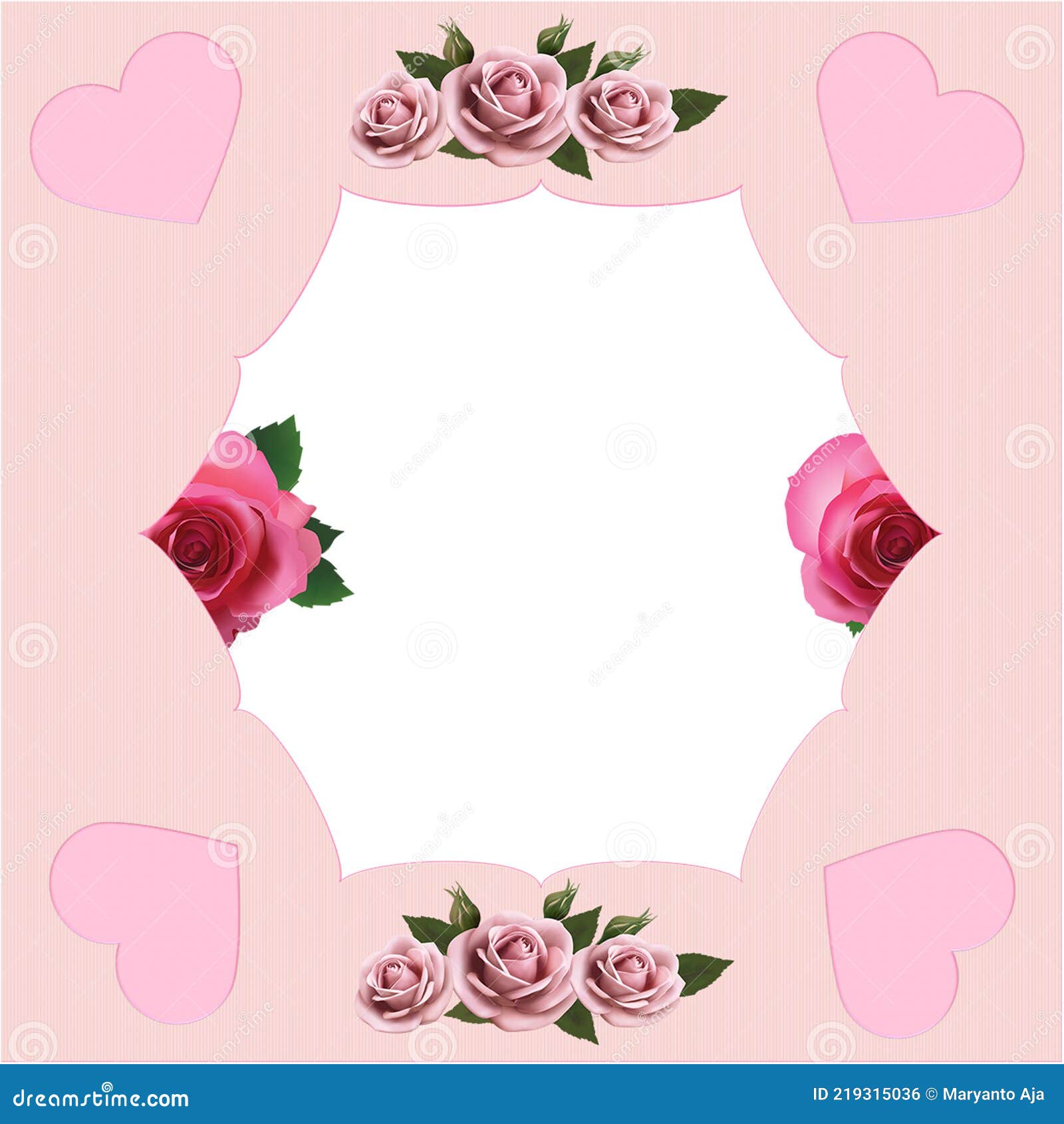 Pinky Cute and Romantic Foto Frame Stock Illustration - Illustration of ...