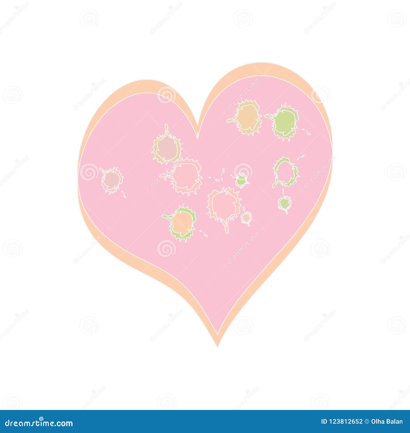 Pinky Funky Heart stock vector. Illustration of draw - 123812652