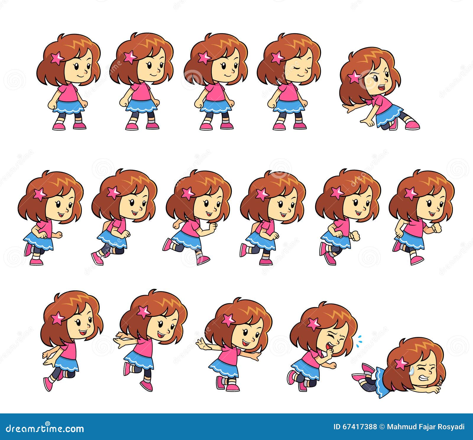 Pinky Girl Game Sprites Ilustração do Vetor - Imagem: 67417388
