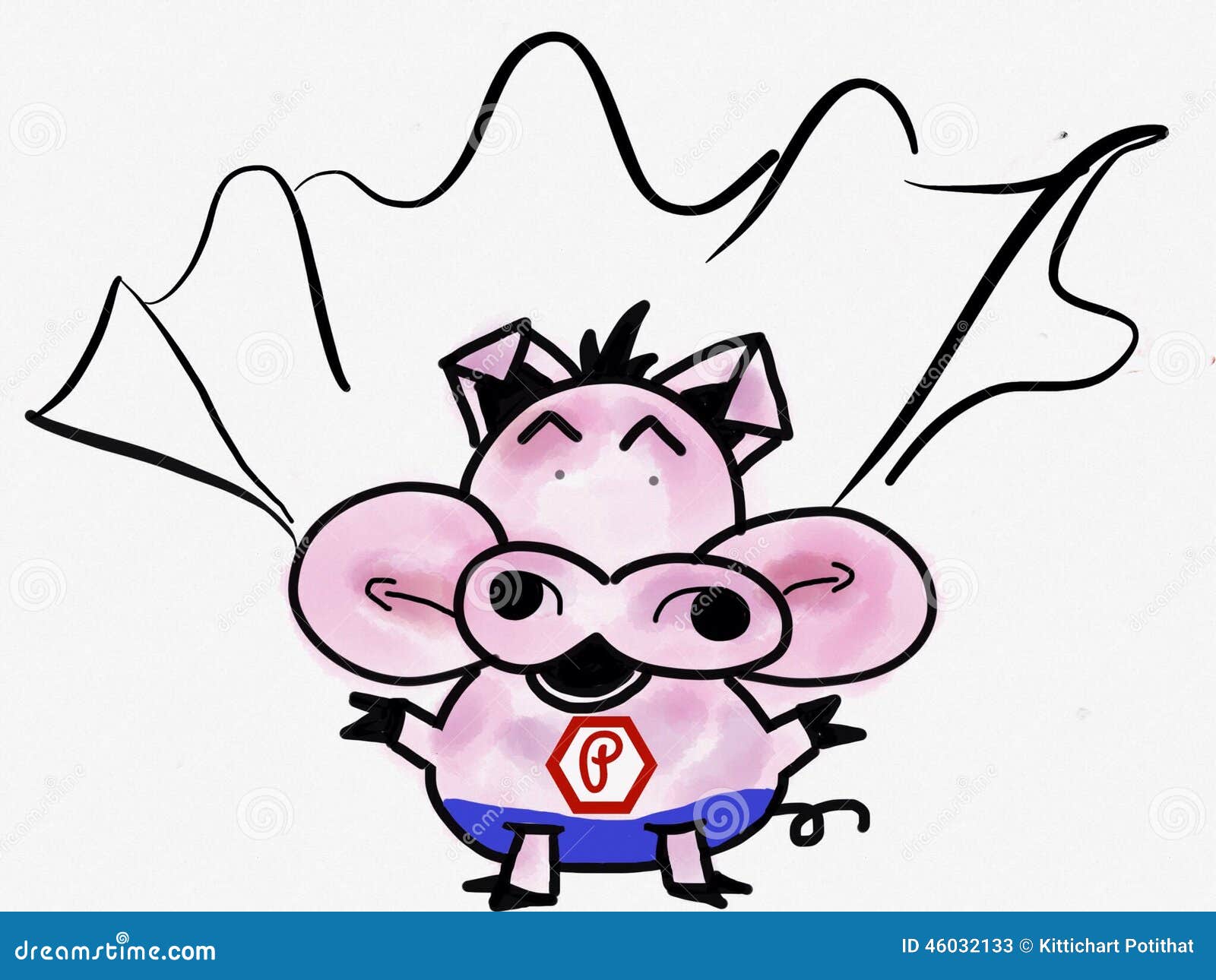 Pinky Pig Talking in Super Pig Stock Illustration - Illustration of ...