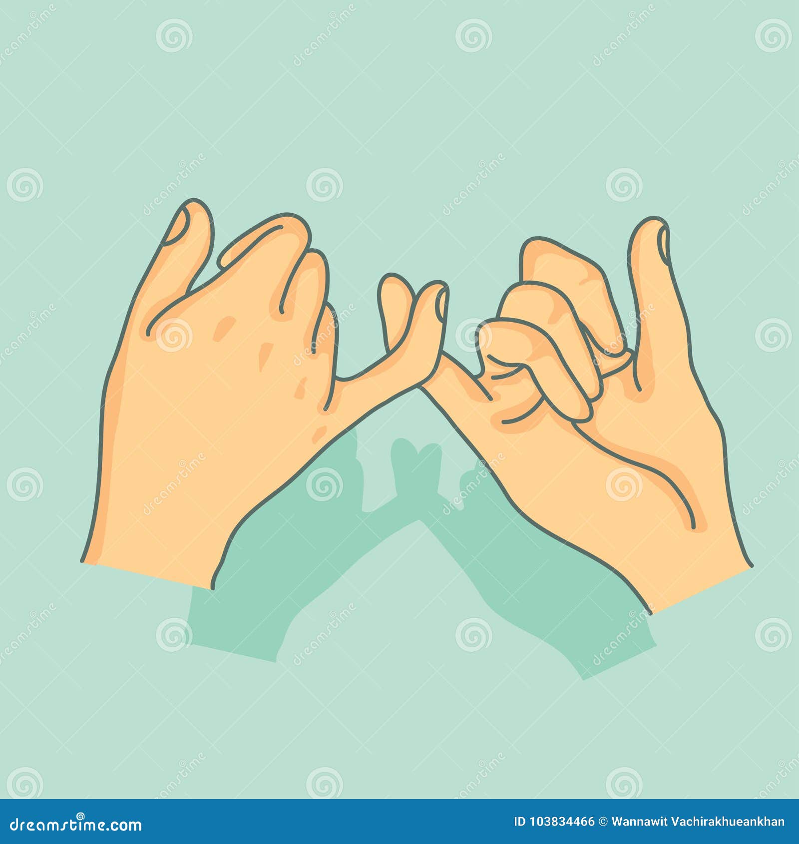 Pinky promise hands vector stock vector. Illustration of little - 103834466