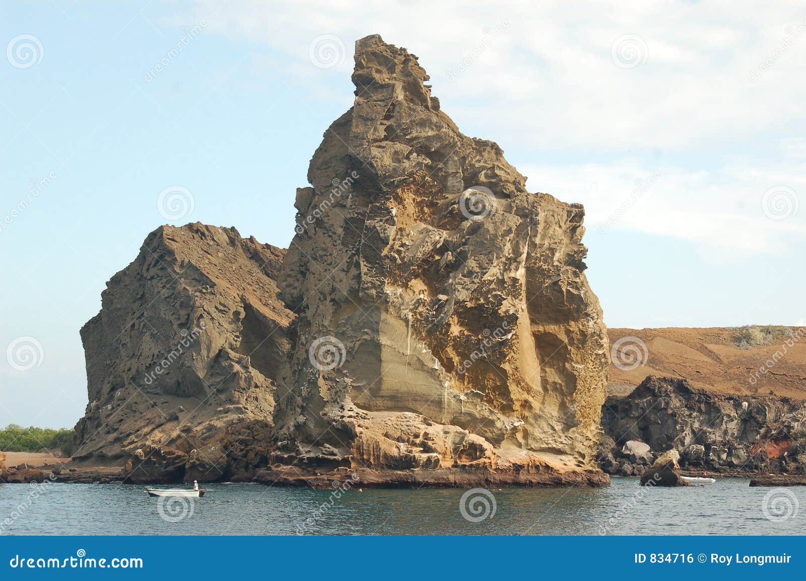 Pinnacle Rock stock photo. Image of boat, geology, blue - 834716