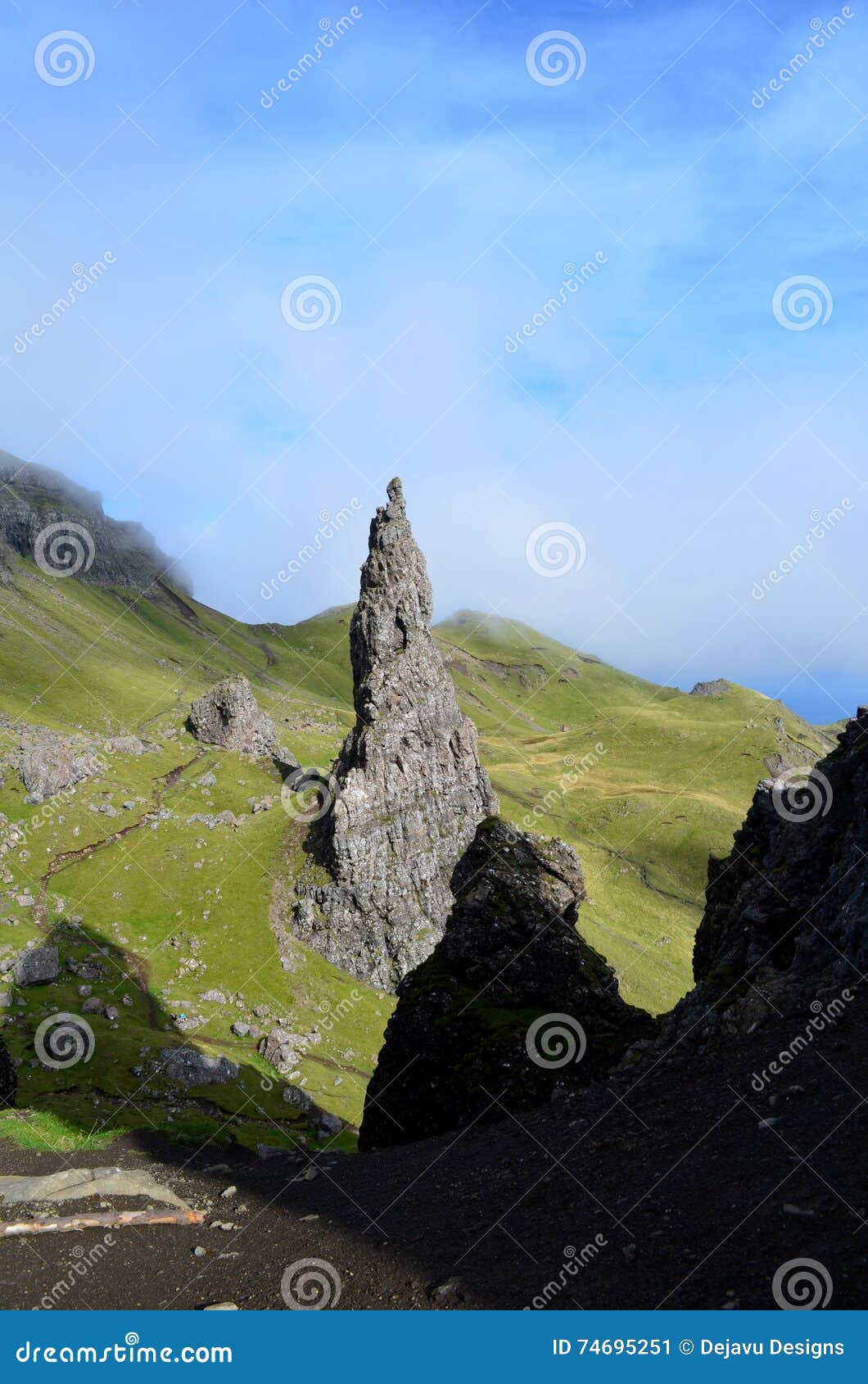 Pinnacle Rock on Skye stock image. Image of isle, formations - 74695251