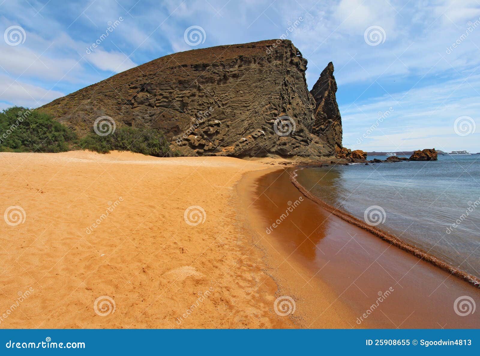 Pinnacle Rock Viewed from the Beach Stock Image - Image of rock, ocean ...