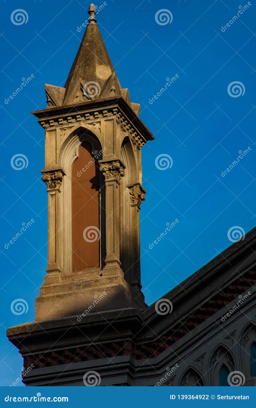 Pinnacle Section of an Old Church Stock Photo - Image of blue, pointed ...