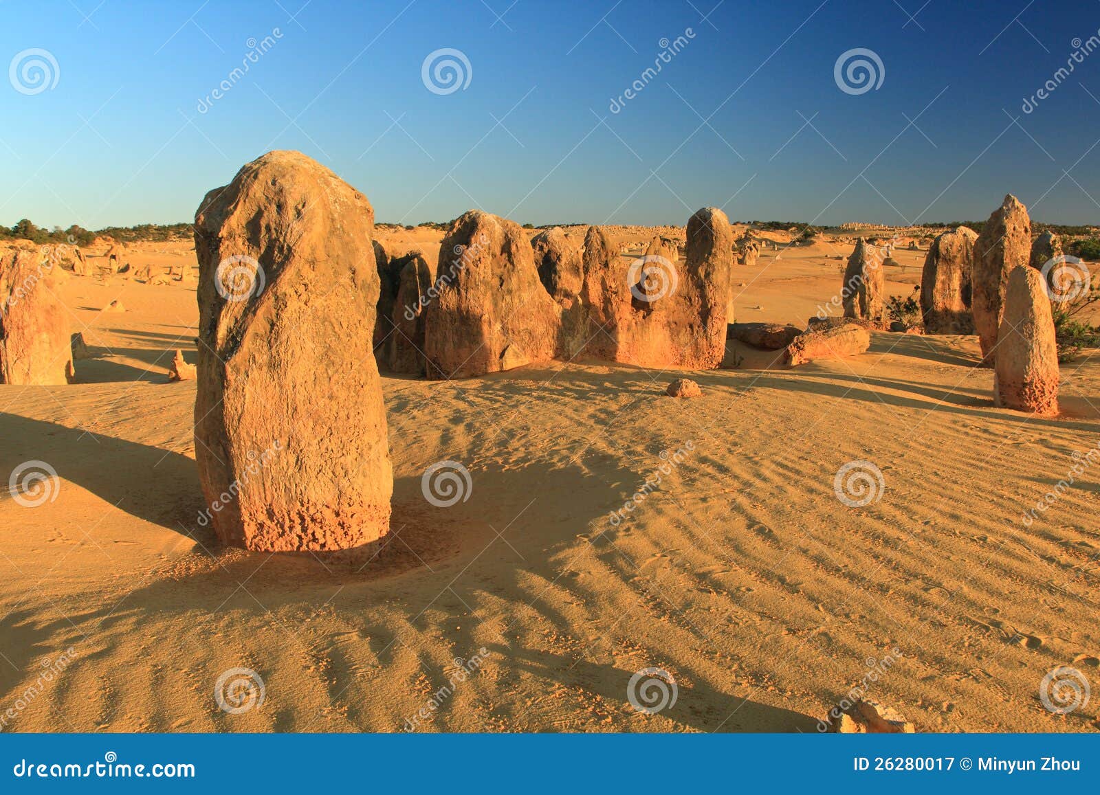 Pinnacles Desert,Western Australia Stock Image - Image of blue ...