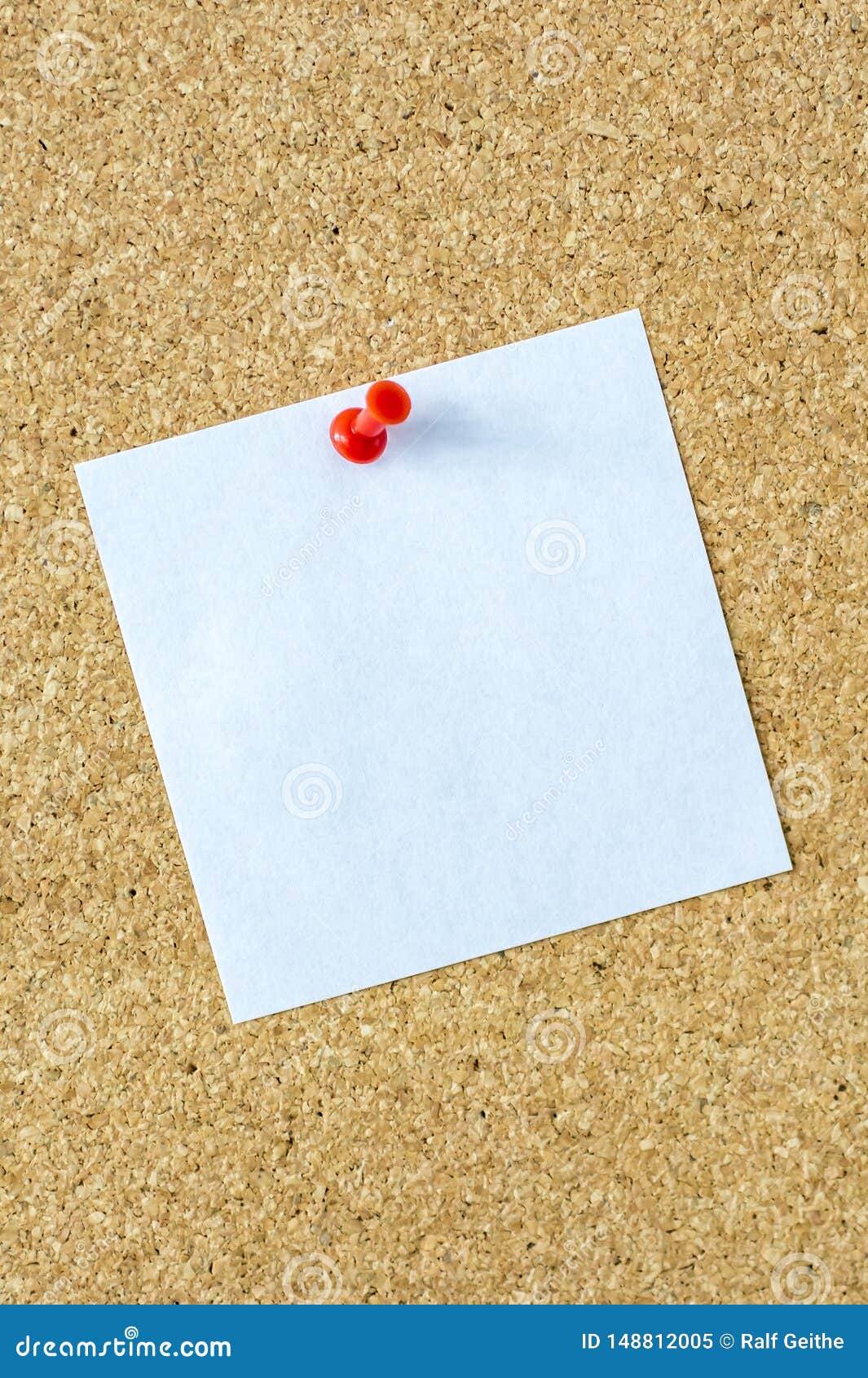 Small White Piece of Paper on Pin Board As a Template Stock Image ...