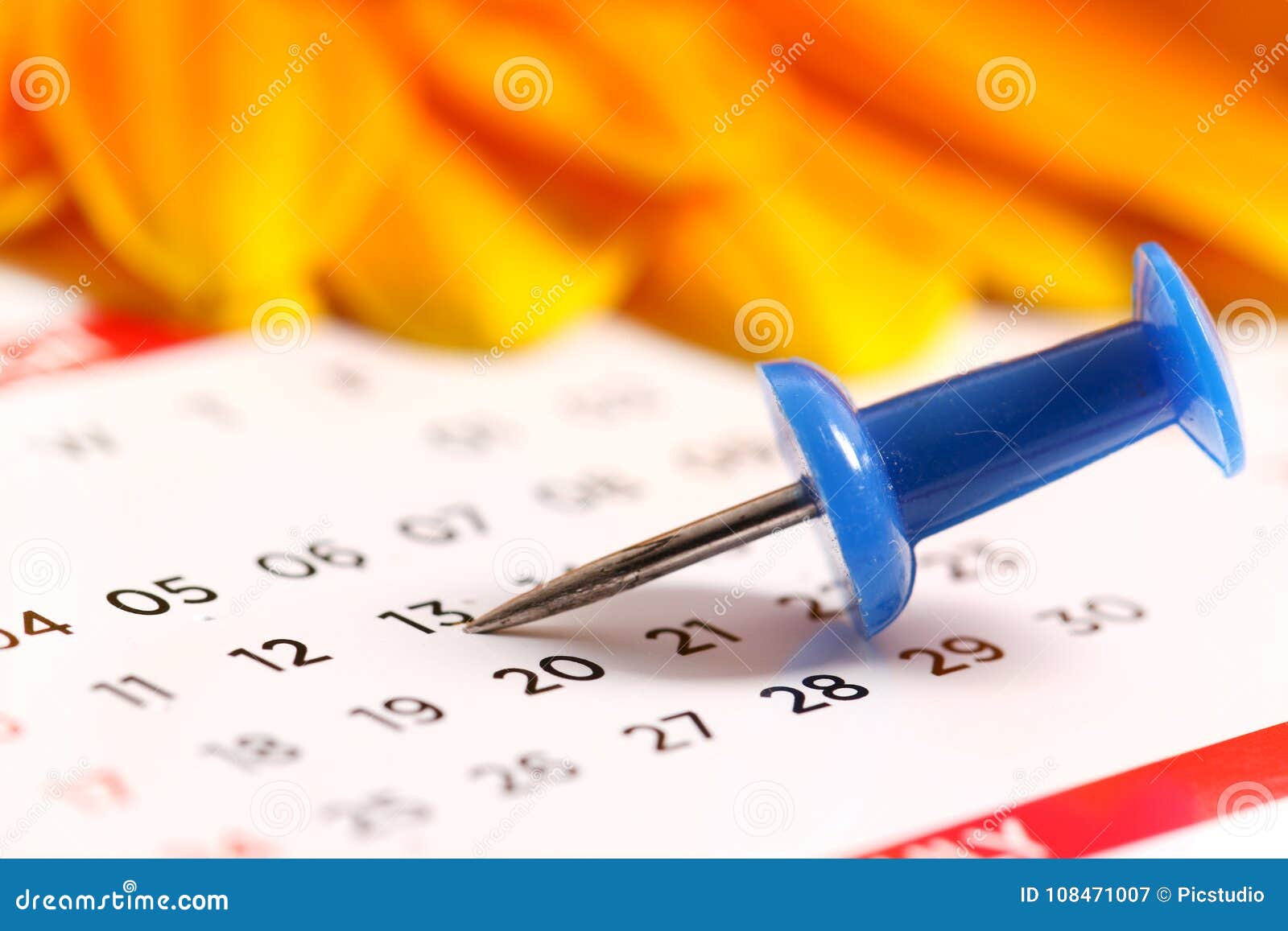 Pinned date stock image. Image of month, petals, march - 108471007