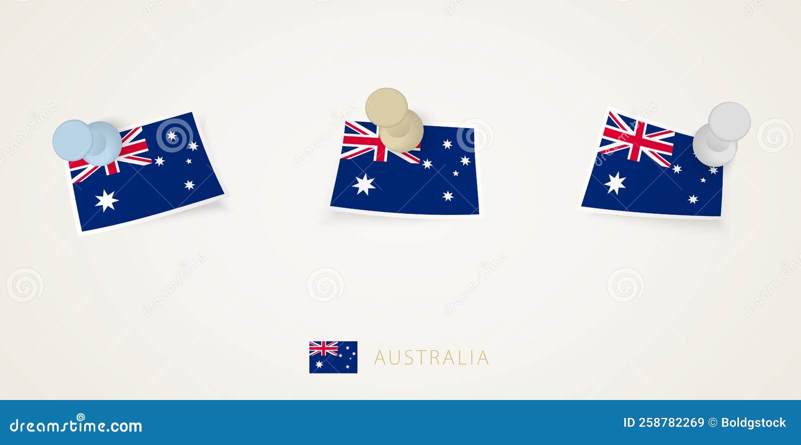 Pinned Flag of Australia in Different Shapes with Twisted Corners ...