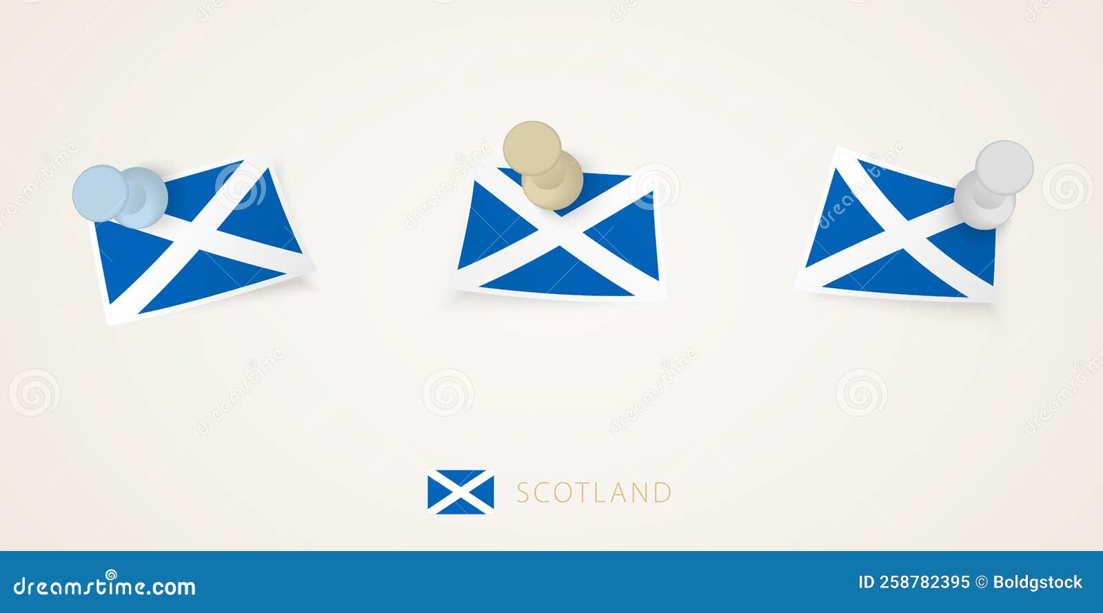 Pinned Flag of Scotland in Different Shapes with Twisted Corners ...